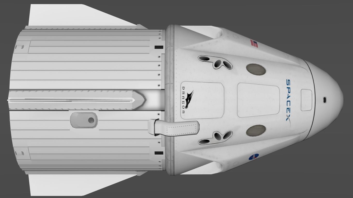 SpaceX Crew Dragon Spacecraft 3D model rigged | CGTrader