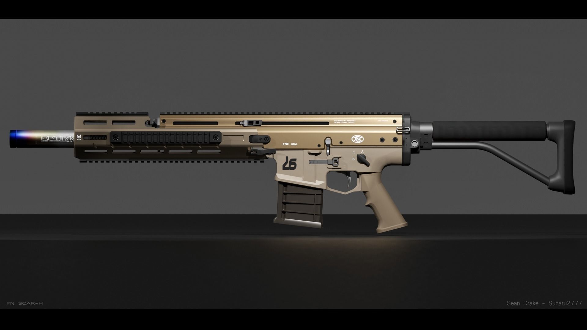 Custom FN SCAR-H Mk17 3D model | CGTrader