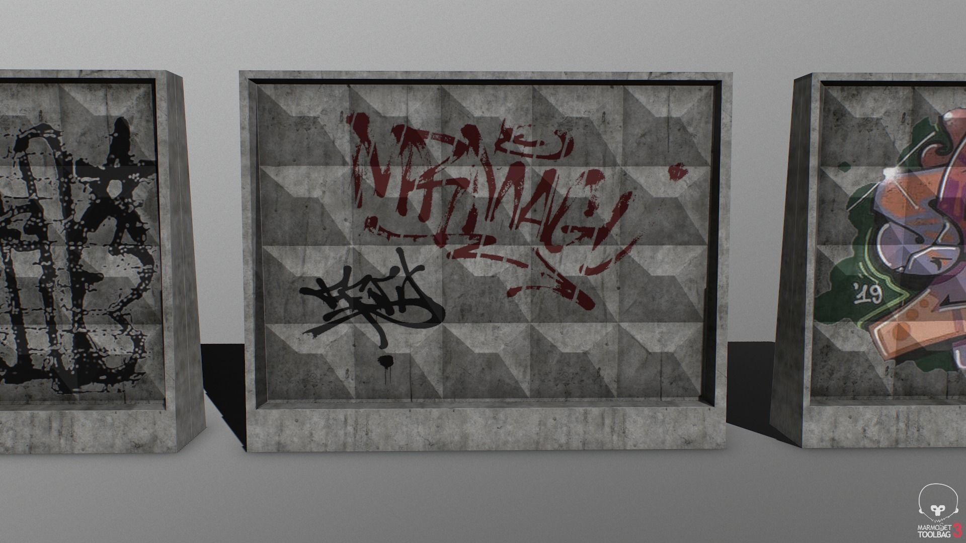 3D model Soviet Russian Concrete Fence Pack VR / AR / low-poly | CGTrader