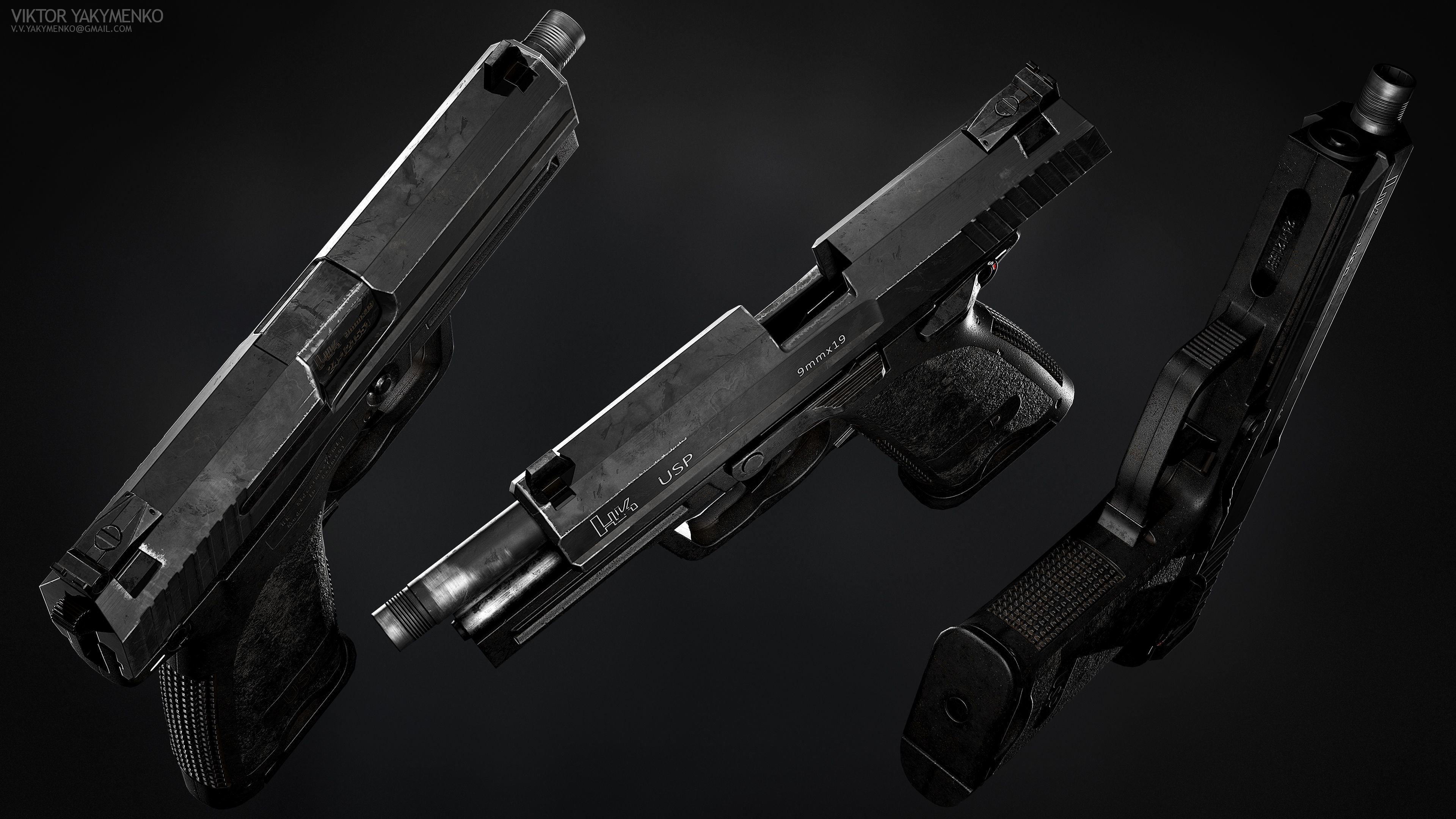 3D model Heckler and Koch USP SD VR / AR / low-poly | CGTrader