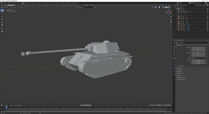 ARL-44 Low Poly tank free 3D model | CGTrader