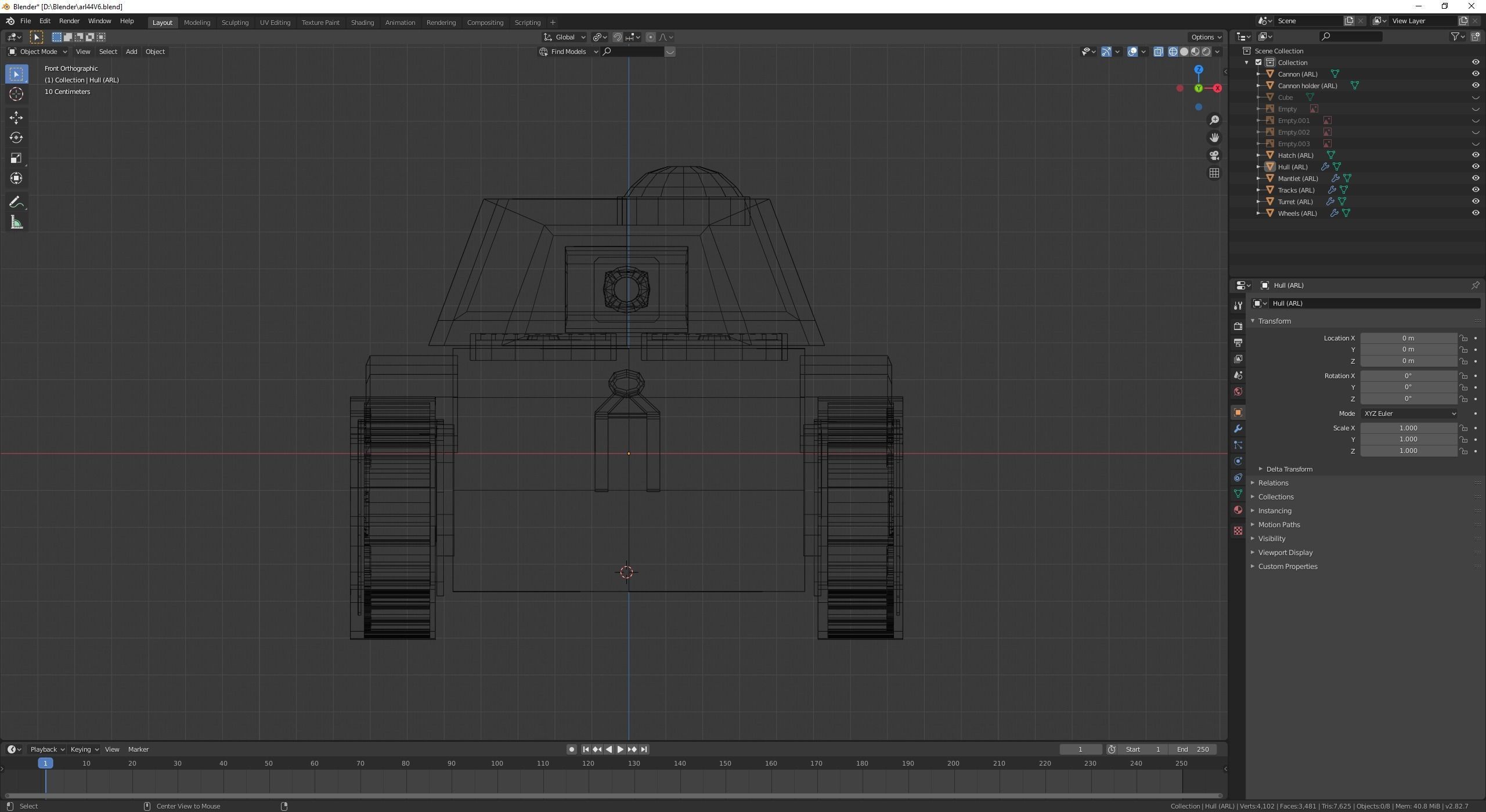 ARL-44 Low Poly tank free 3D model | CGTrader