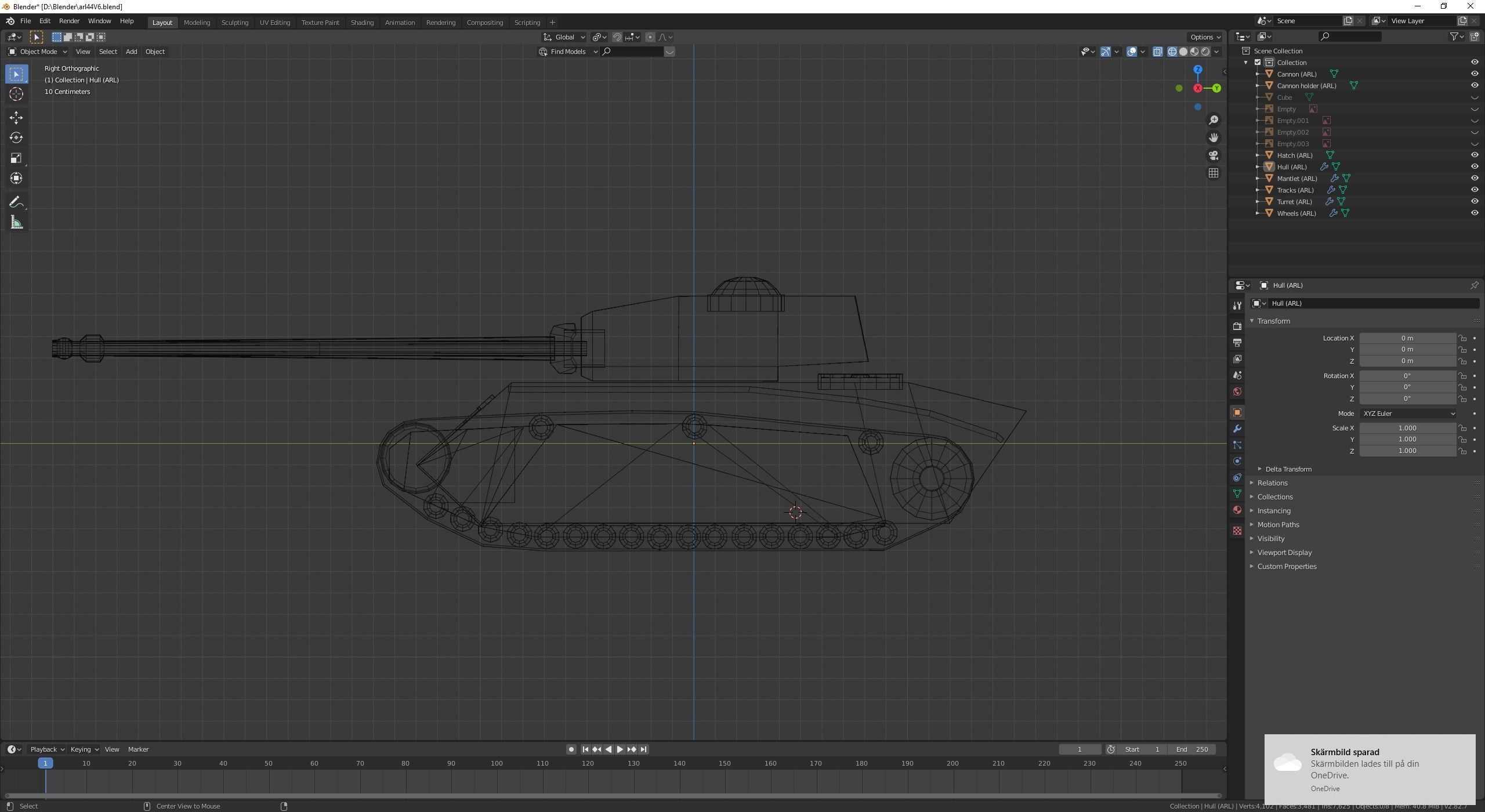 ARL-44 Low Poly tank free 3D model | CGTrader