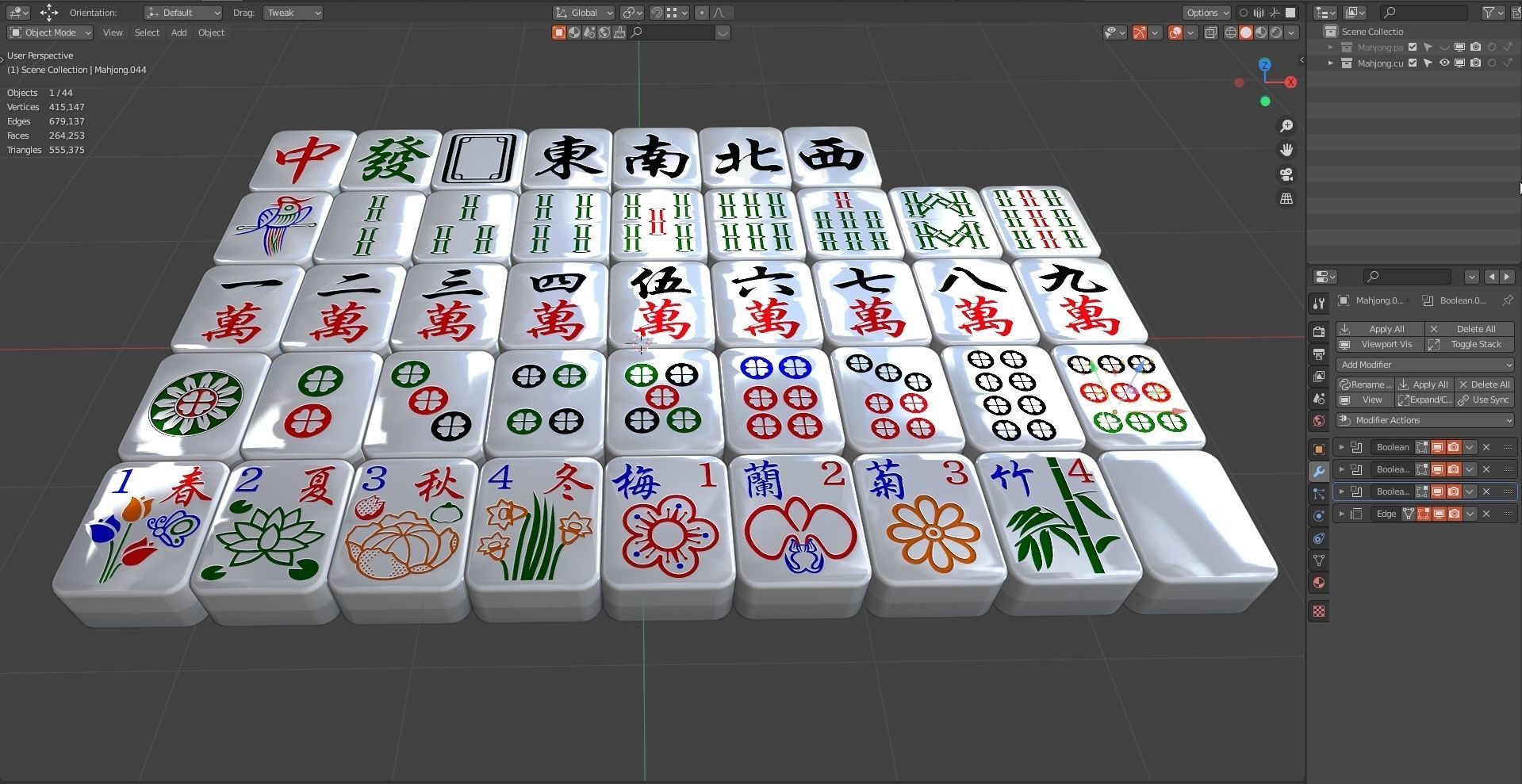 3D model Taiwan mahjong VR / AR / low-poly | CGTrader