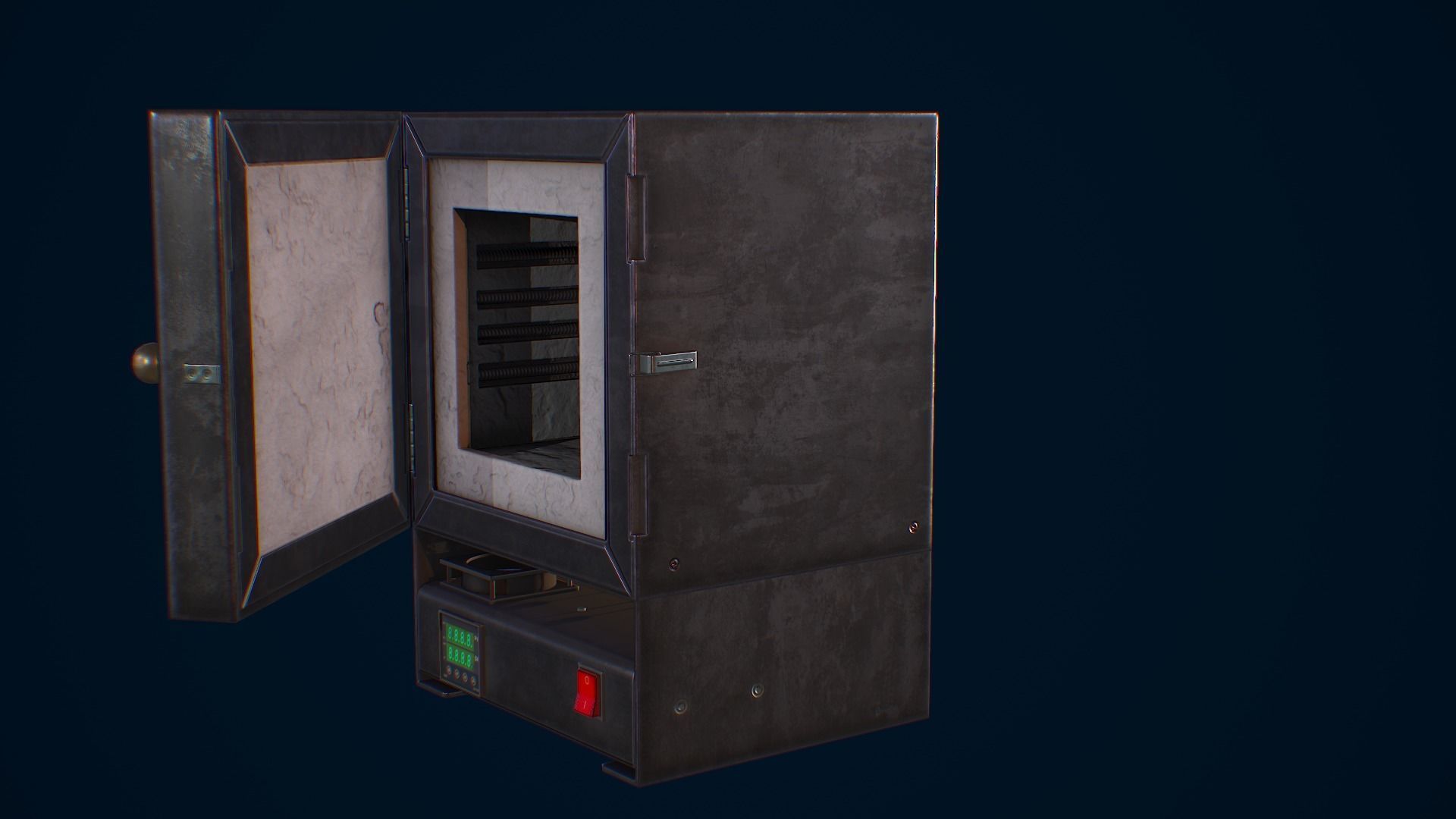 3D model Stove - muffle furnace with ANIMATION VR / AR / low-poly ...