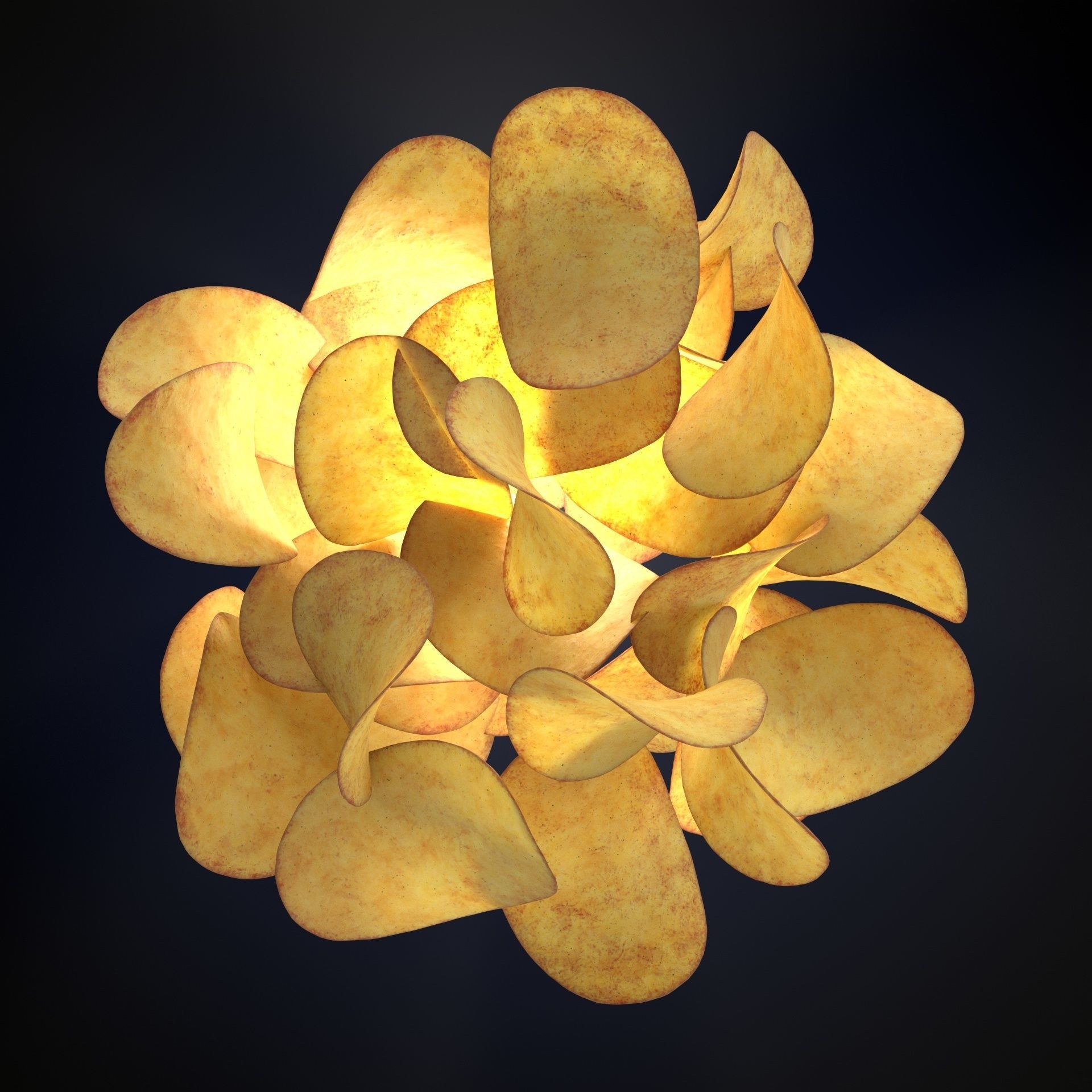 crunchy potato chips with 2K PBR textures 3D model | CGTrader