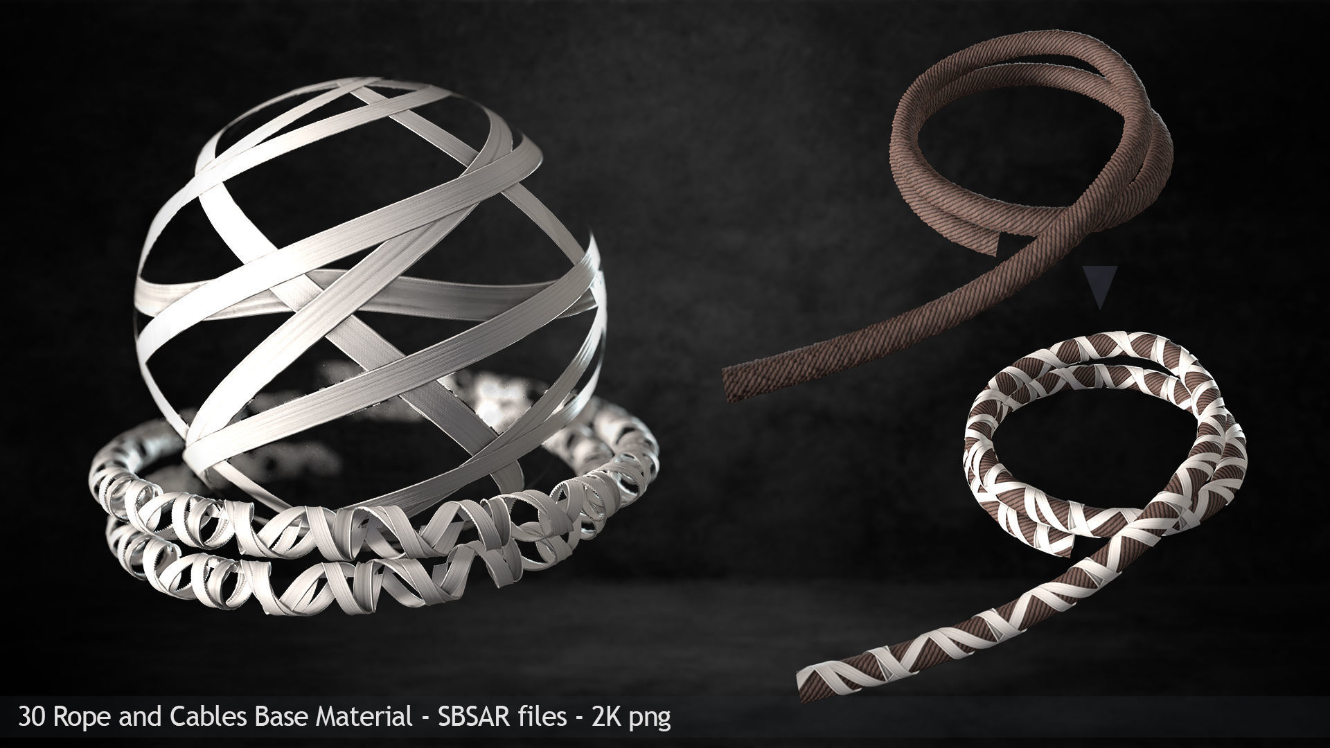 Rope and Cable Base Materials - png sbsar Texture | CGTrader