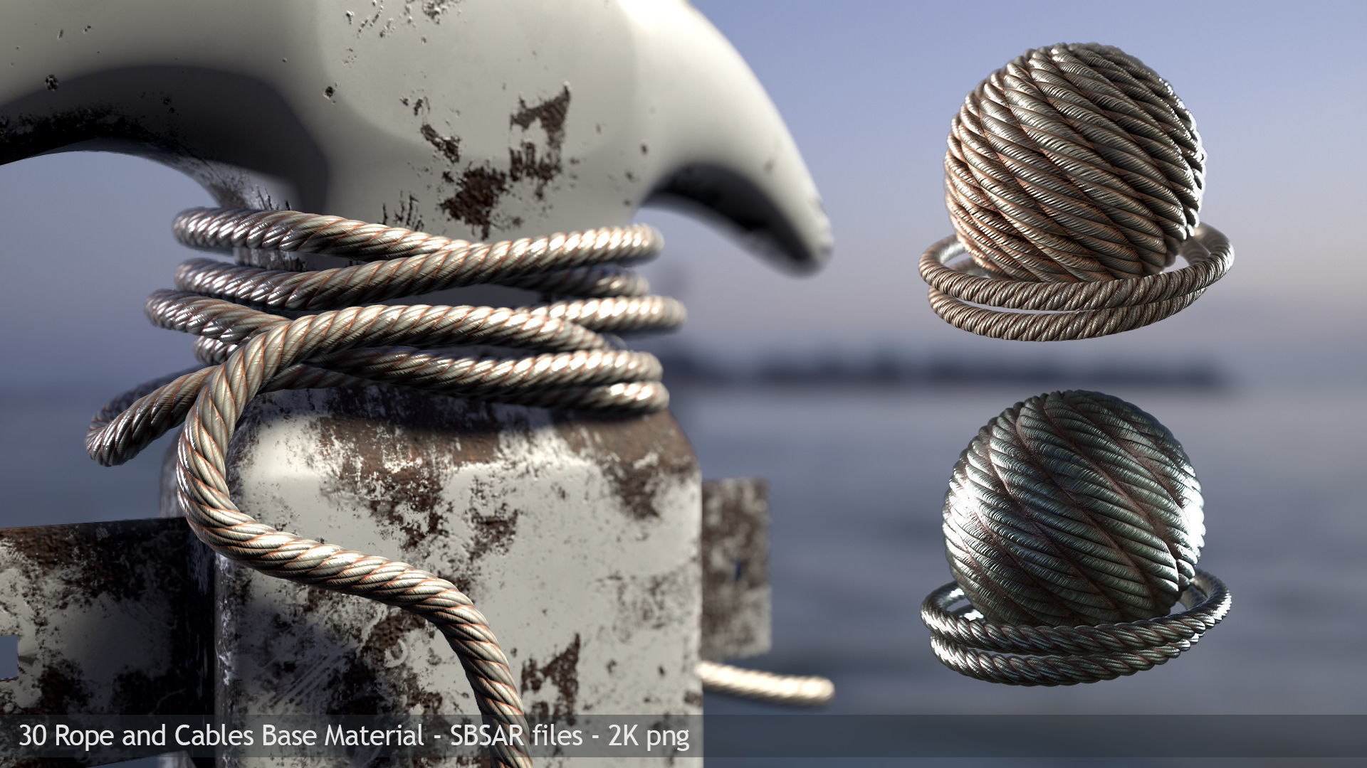 Rope and Cable Base Materials - png sbsar Texture | CGTrader