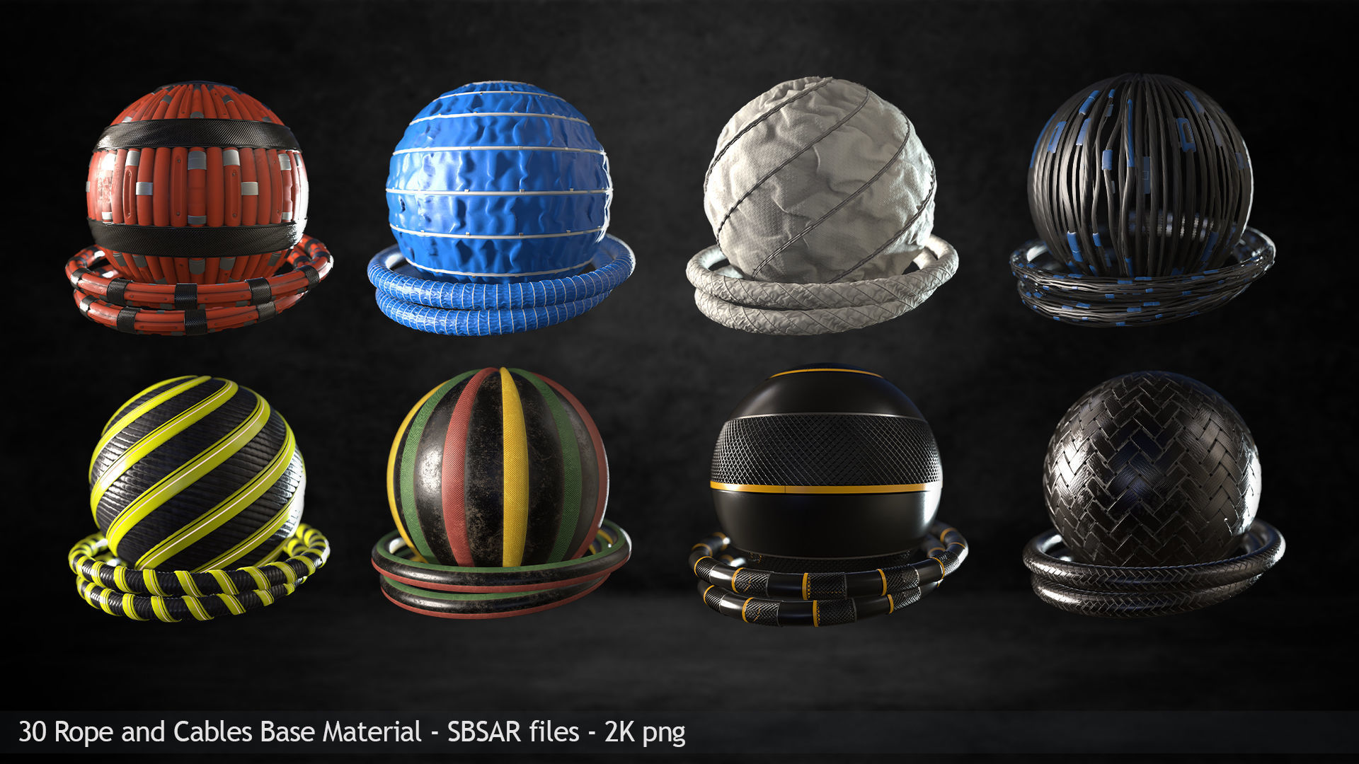 Rope and Cable Base Materials - png sbsar Texture | CGTrader