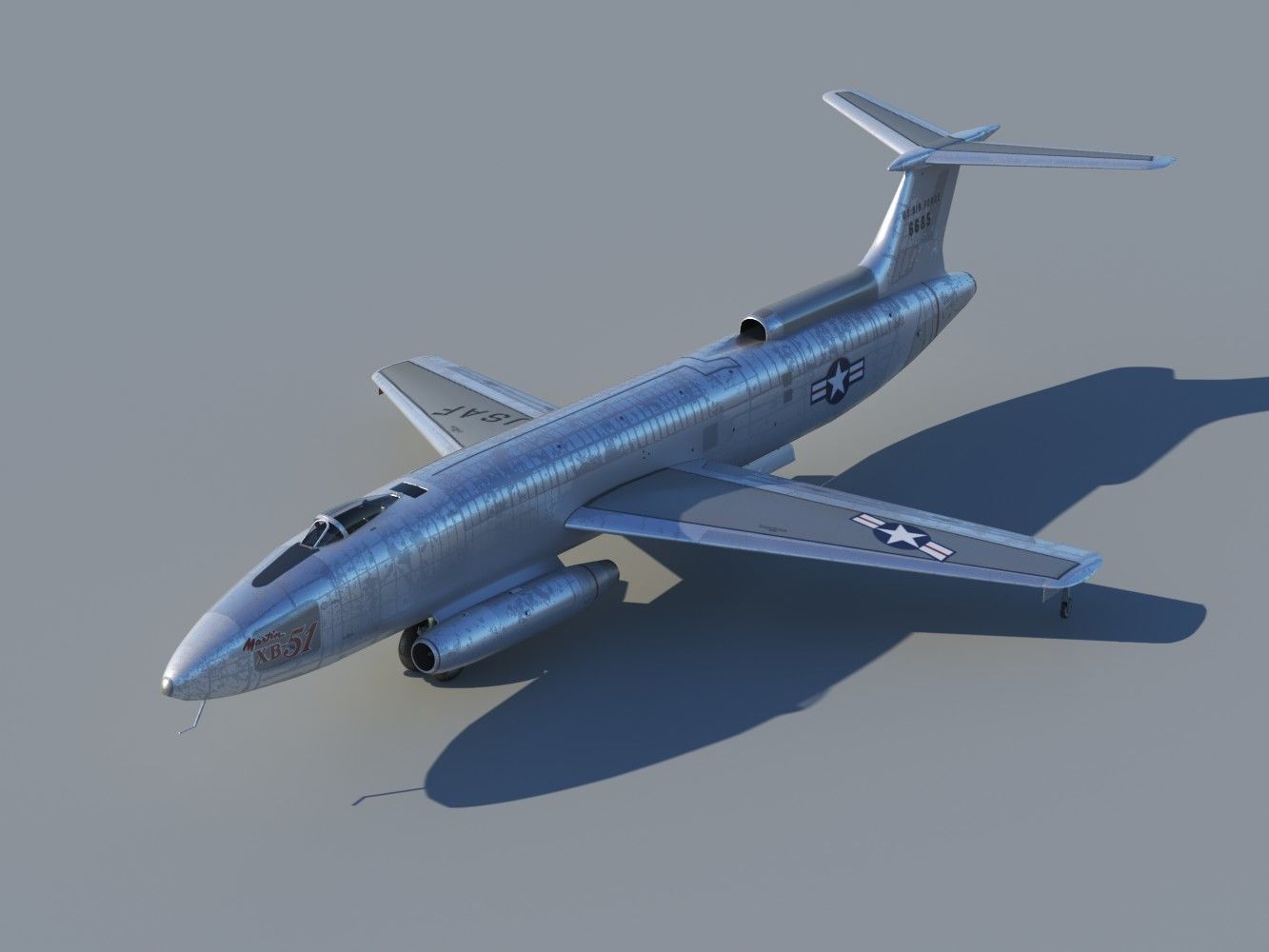 3D model Martin XB-51 bomber VR / AR / low-poly | CGTrader
