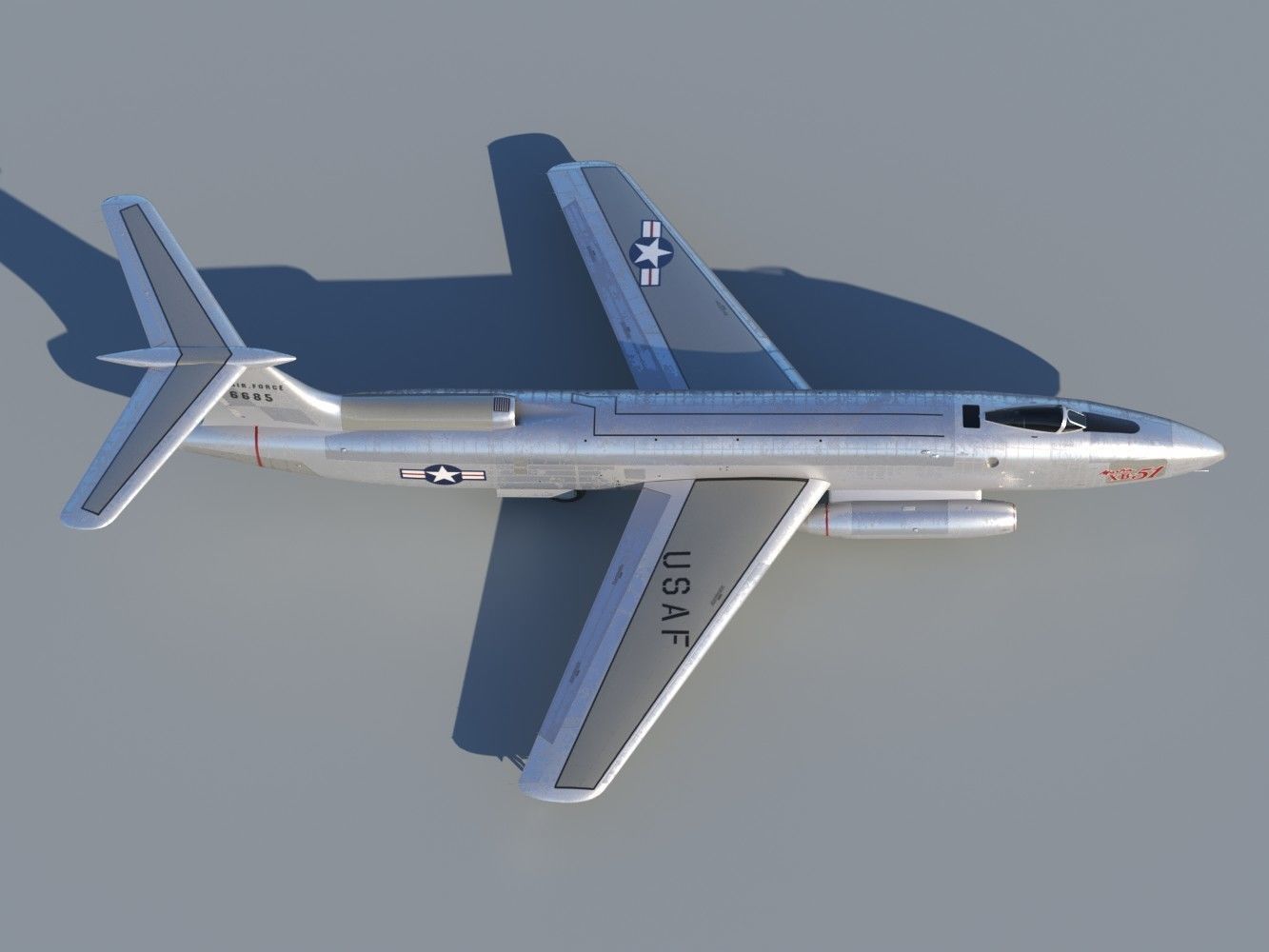 3D model Martin XB-51 bomber VR / AR / low-poly | CGTrader