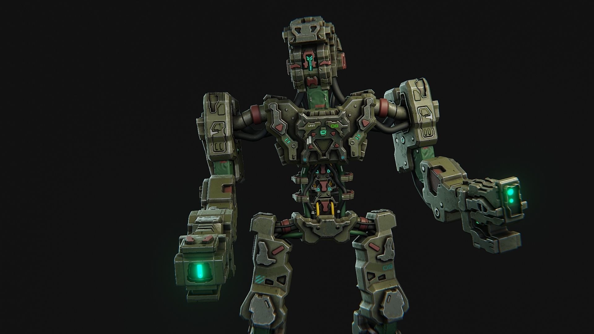 3D model Sci fi assault cyborg character VR / AR / low-poly rigged ...