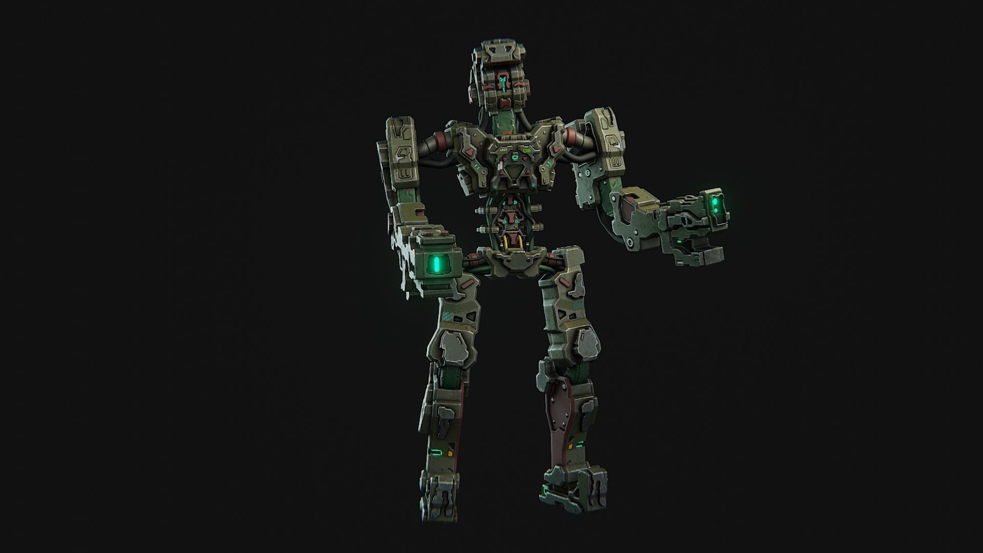 3D model Sci fi assault cyborg character VR / AR / low-poly rigged ...