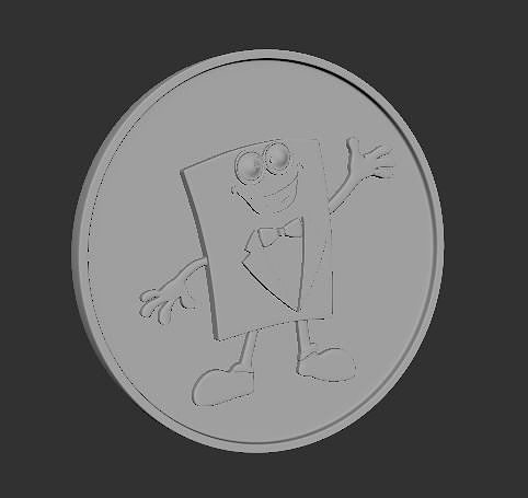 Coin Logo with cartoon 3D model 3D printable | CGTrader