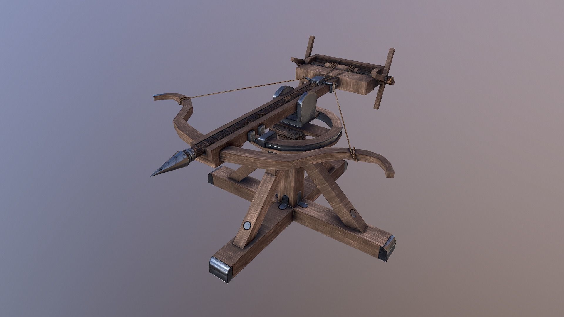 Crossbow wooden archery machine 3D model | CGTrader
