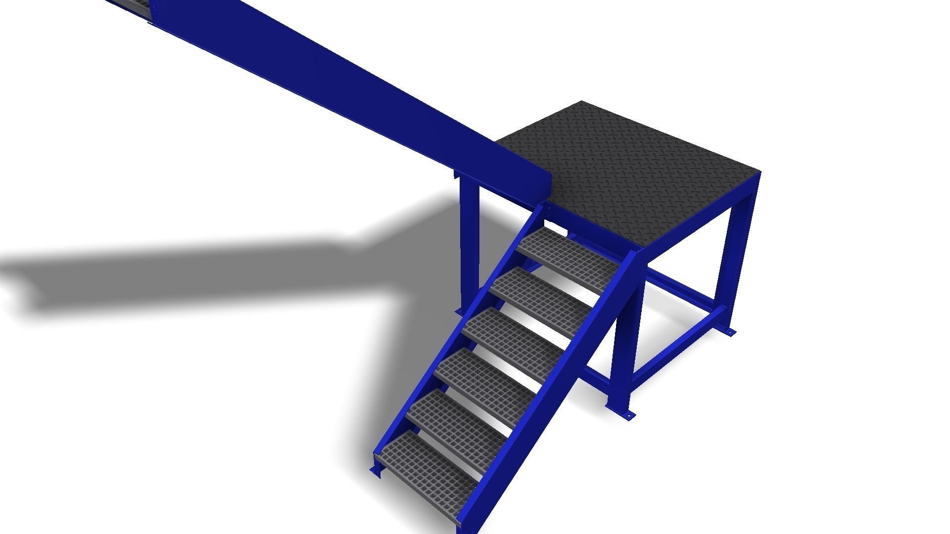Industrial ladder with steel grating steps 3D model | CGTrader