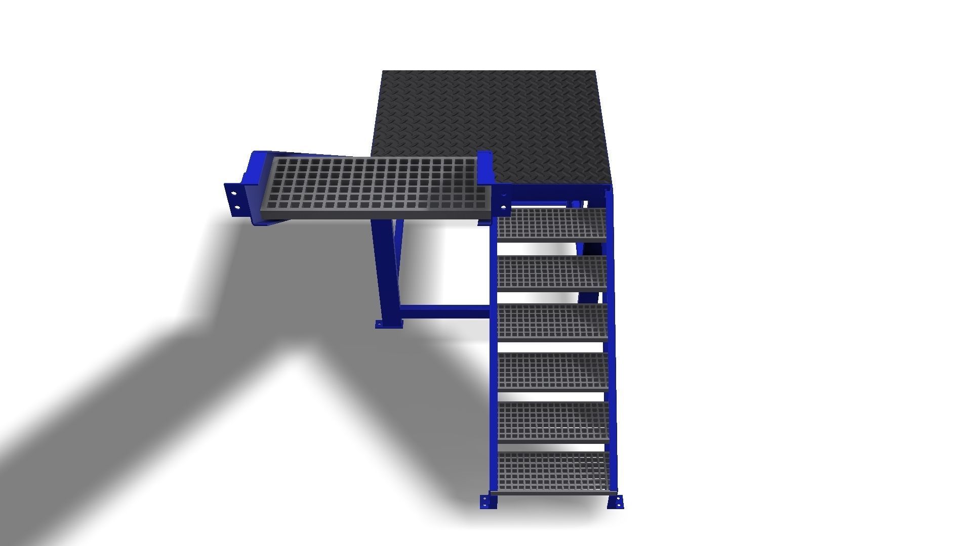 Industrial ladder with steel grating steps 3D model | CGTrader