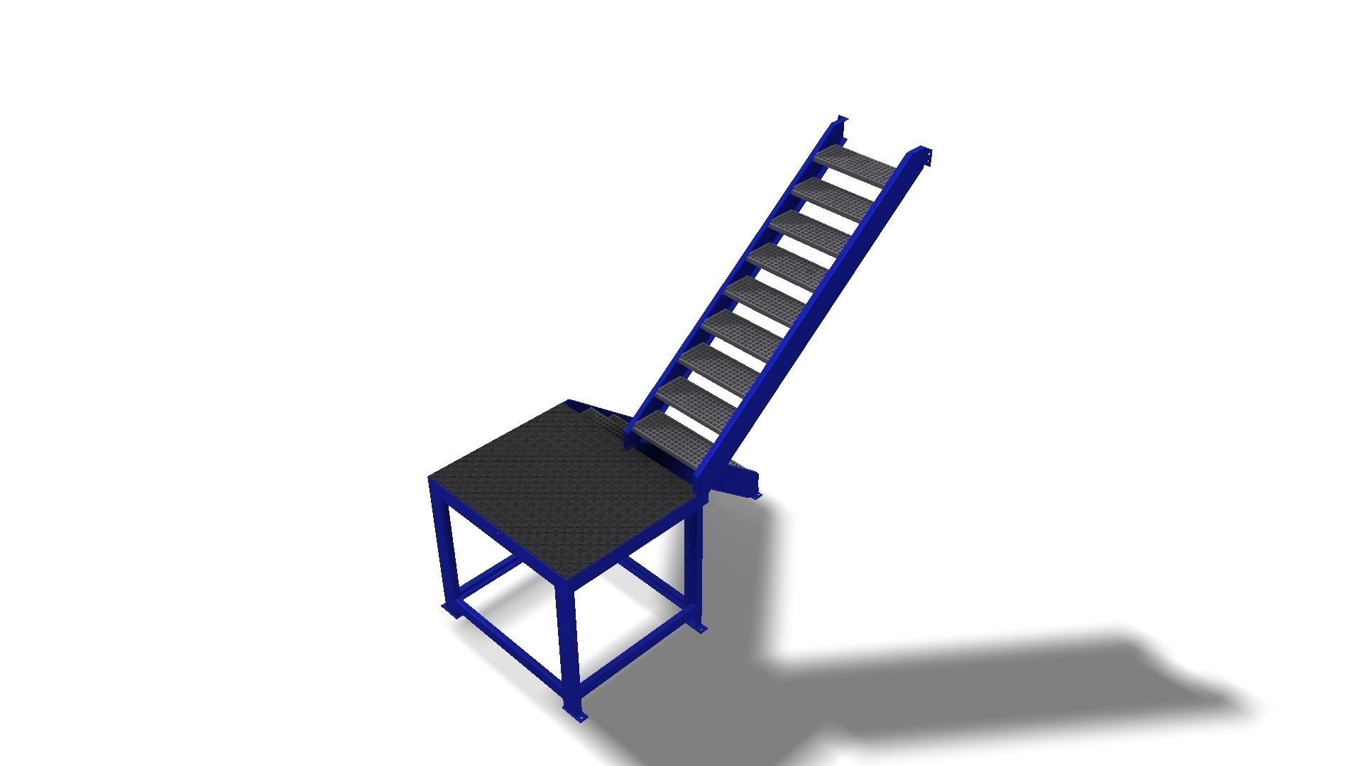 Industrial ladder with steel grating steps 3D model | CGTrader