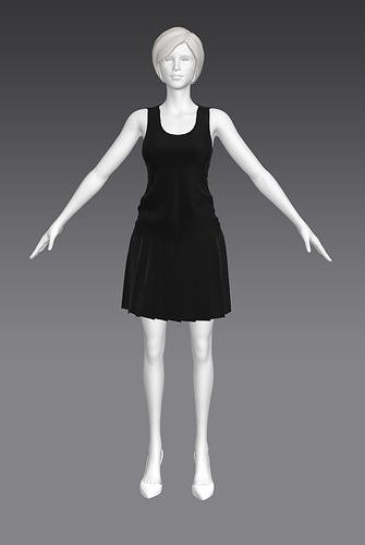 3D model Woman Clothing A-Pose VR / AR / low-poly | CGTrader
