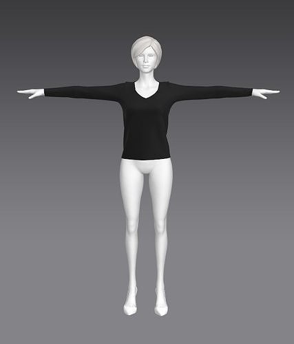 3D model Woman Clothing T-Pose VR / AR / low-poly | CGTrader