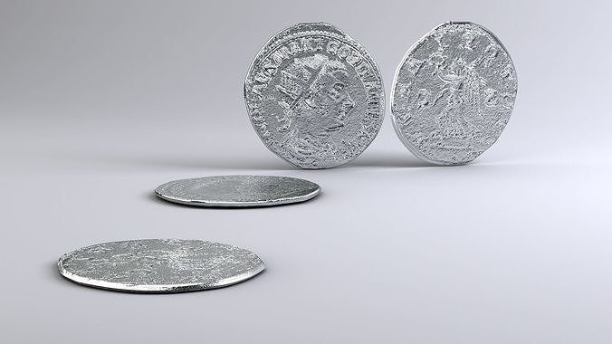 Coins three silver 3D model | CGTrader