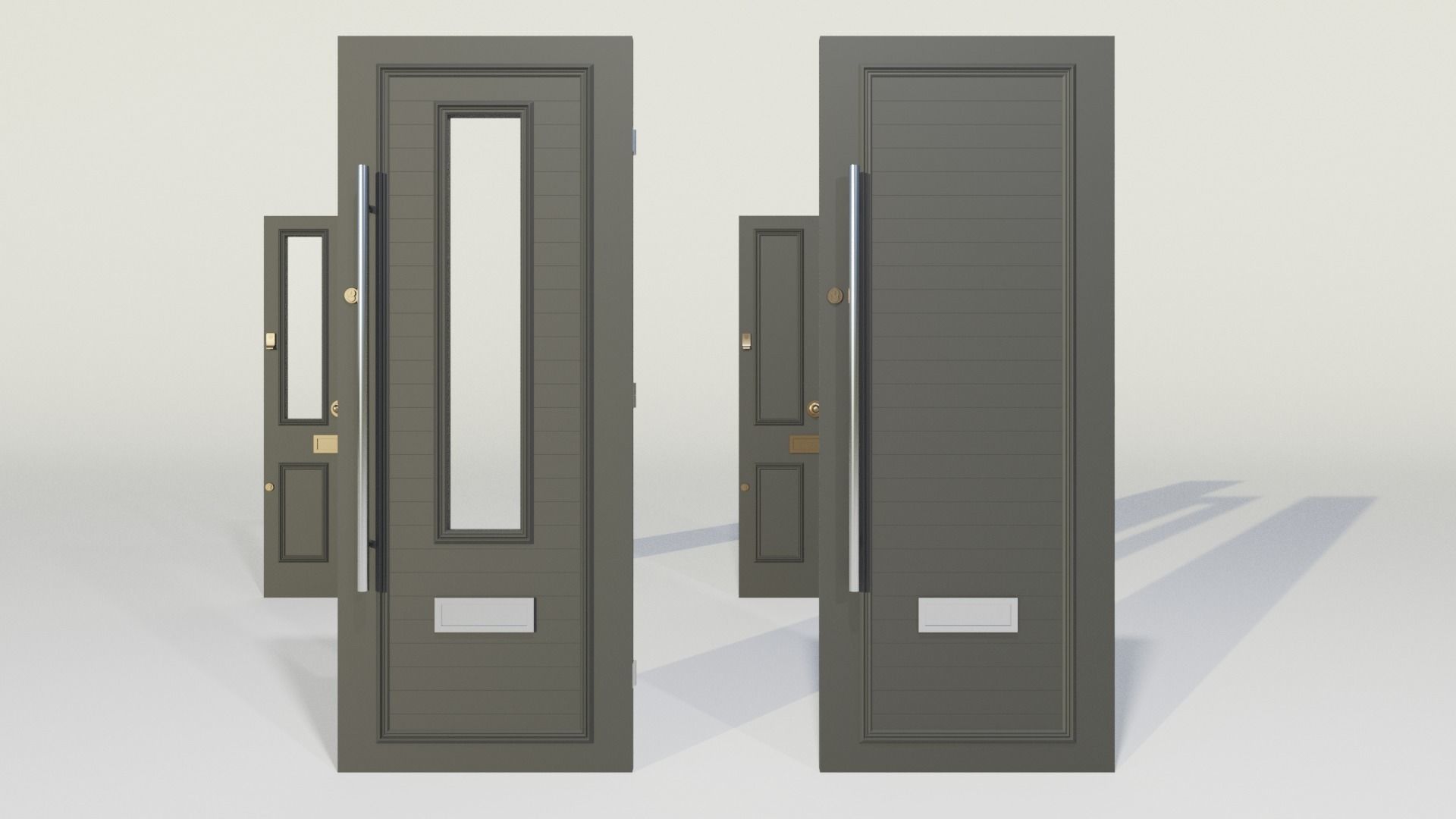 Simple Door Set 3D model rigged | CGTrader