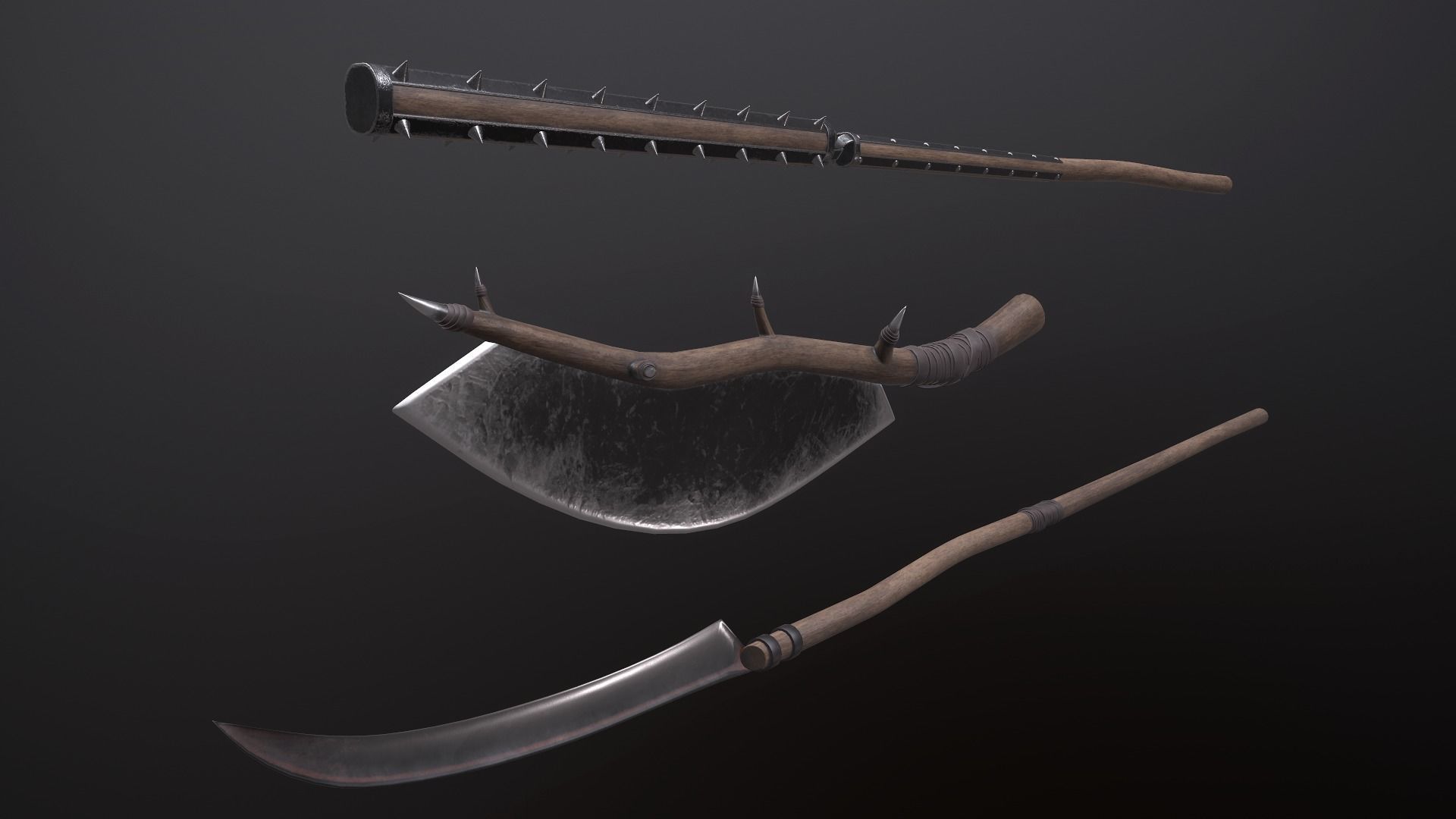 3D model Flail battle ax and war scythe VR / AR / low-poly | CGTrader