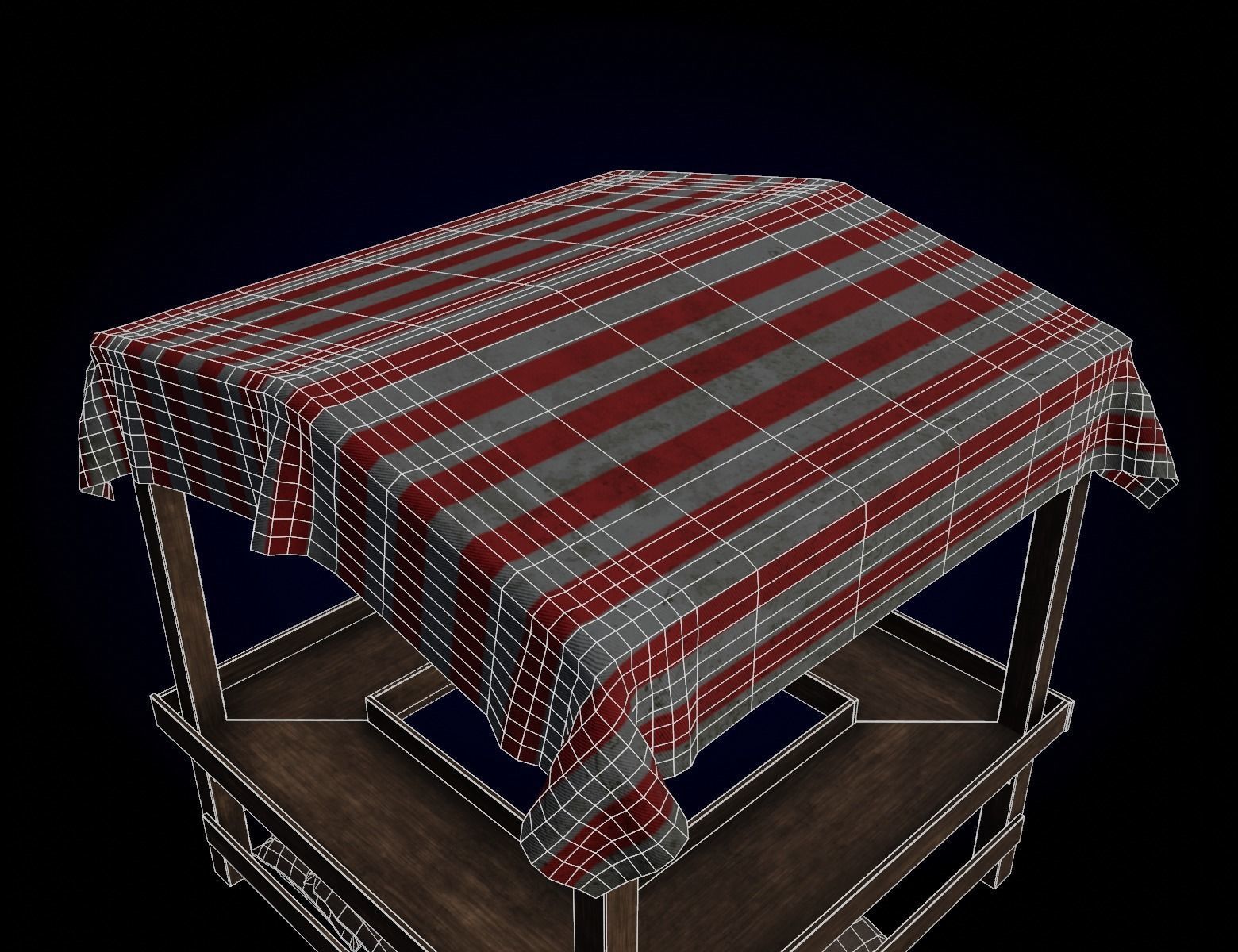 3D model Wooden Market Stand VR / AR / low-poly | CGTrader