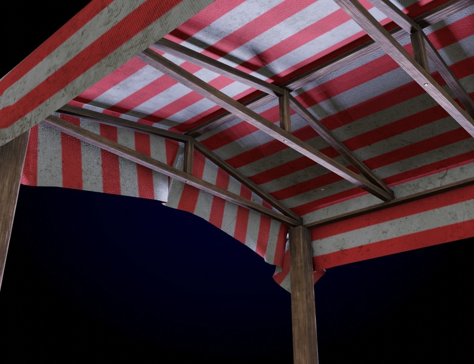 3D model Wooden Market Stand VR / AR / low-poly | CGTrader