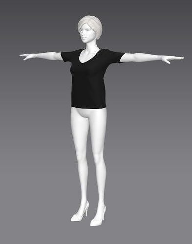 3D model Woman Clothing T-Pose VR / AR / low-poly | CGTrader