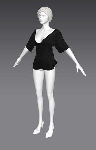 3D model Woman Clothing A-Pose VR / AR / low-poly | CGTrader