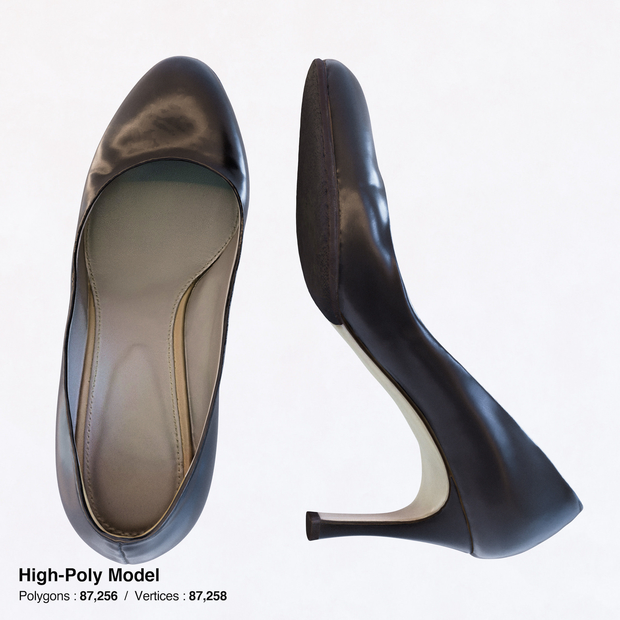 3D model Spool Heel High Heels VR / AR / low-poly | CGTrader