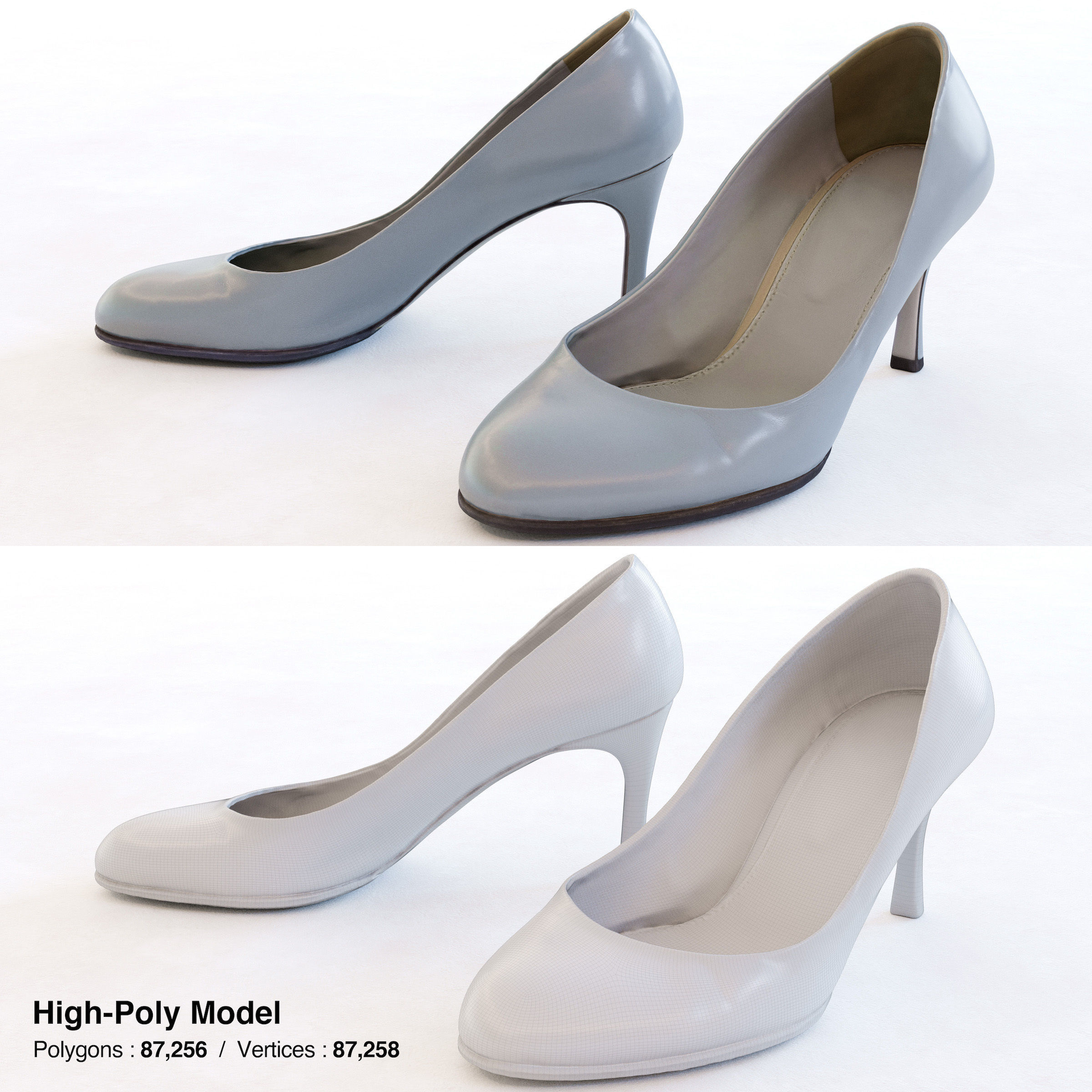 3D model Spool Heel High Heels VR / AR / low-poly | CGTrader