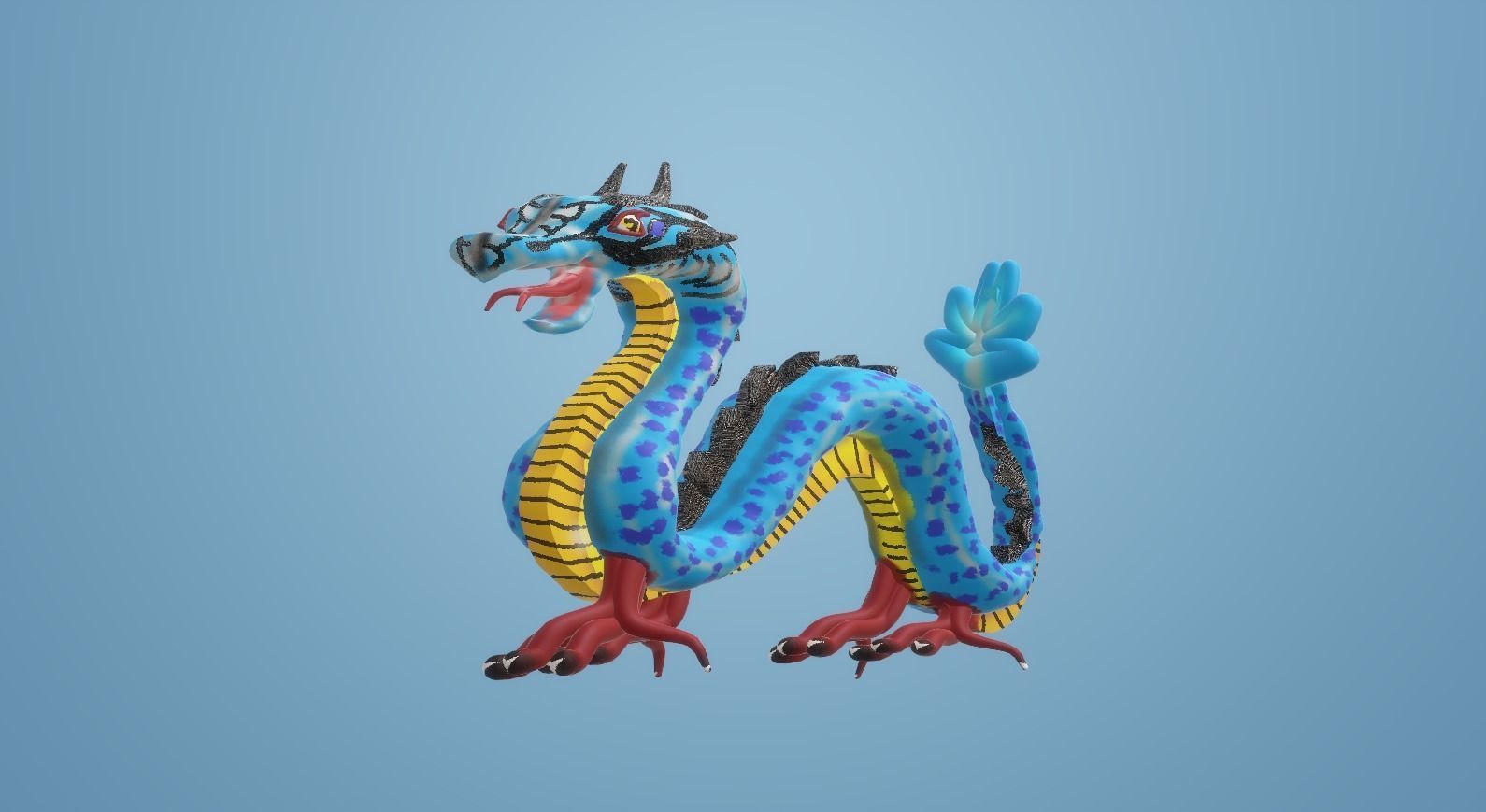 Blue Dragon 3D model animated | CGTrader