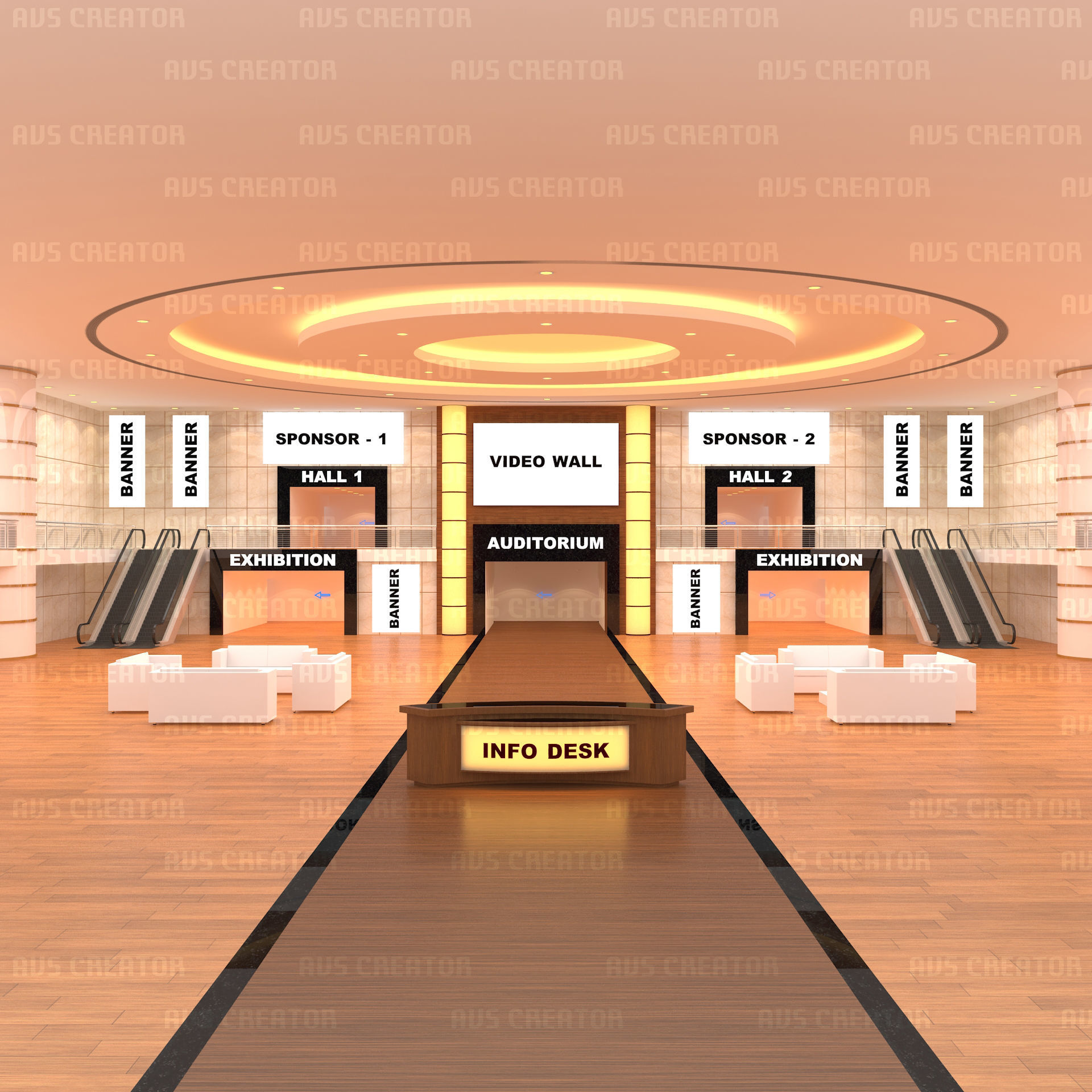 Virtual Lobby 3D model | CGTrader