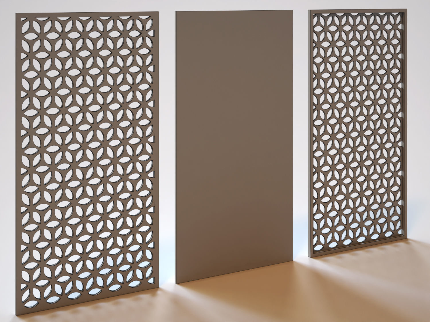 Partition three wooden screens 3D model | CGTrader
