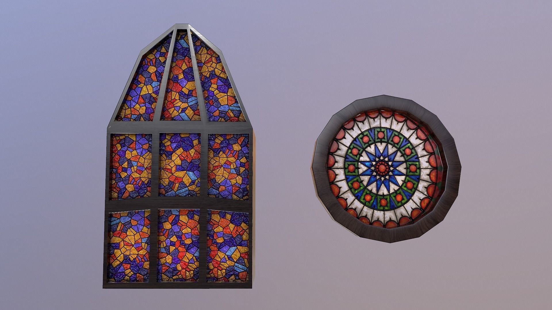 Low Poly Gothic Windows free VR / AR / low-poly 3D model | CGTrader