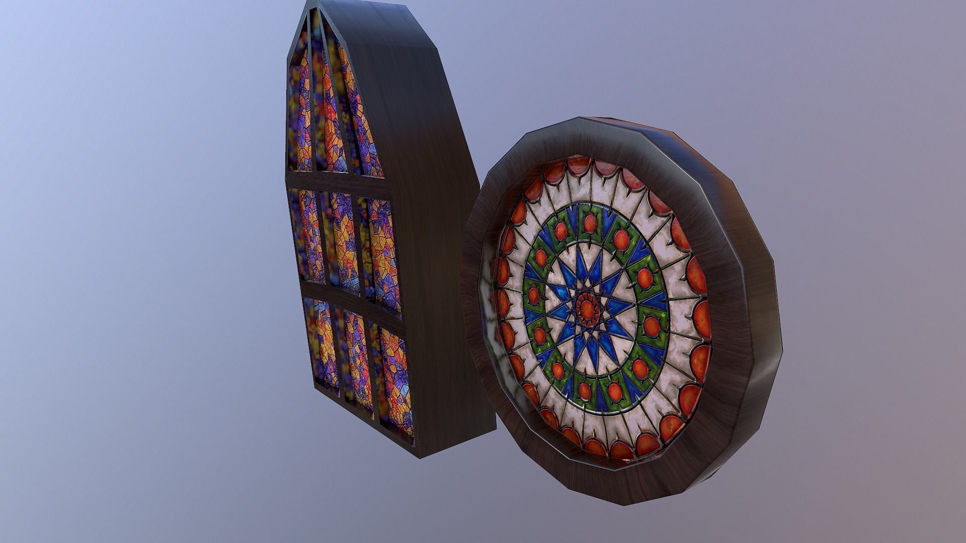Low Poly Gothic Windows free VR / AR / low-poly 3D model | CGTrader