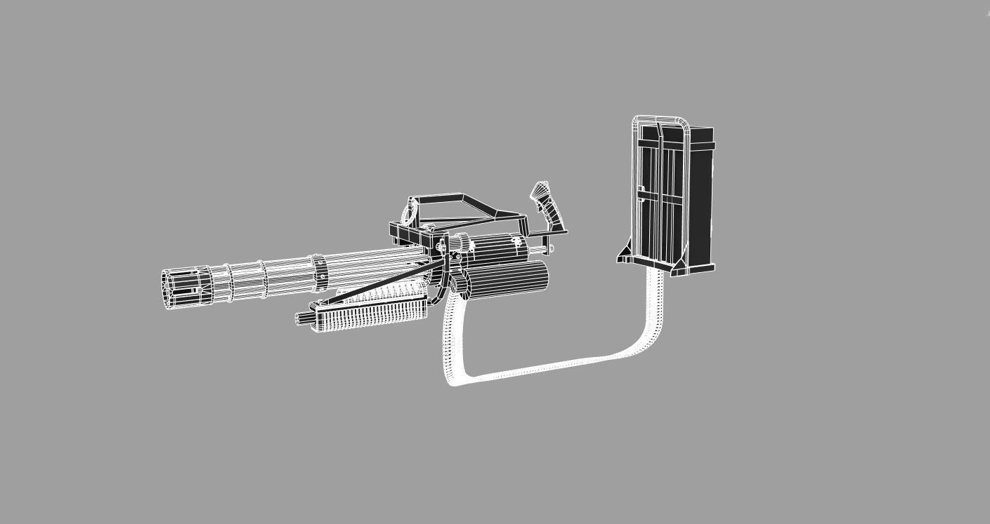 3D model MINIGUN M134 with ammunition backpack VR / AR / low-poly ...