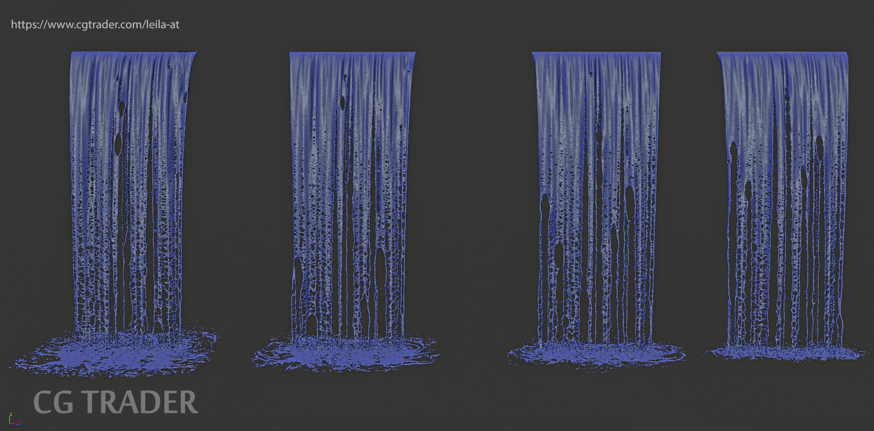 Wall Fountains cascade 3D model | CGTrader