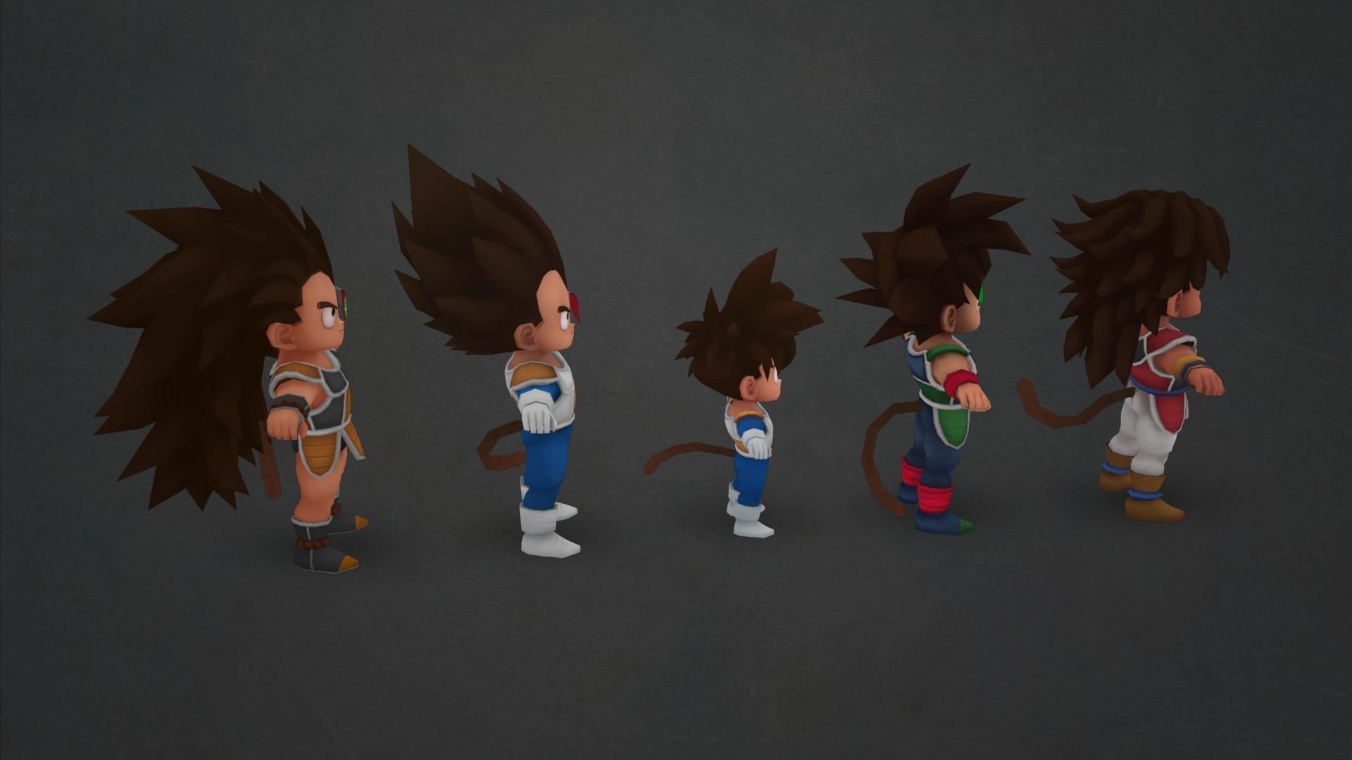3D model Saiyan Warriors VR / AR / low-poly | CGTrader