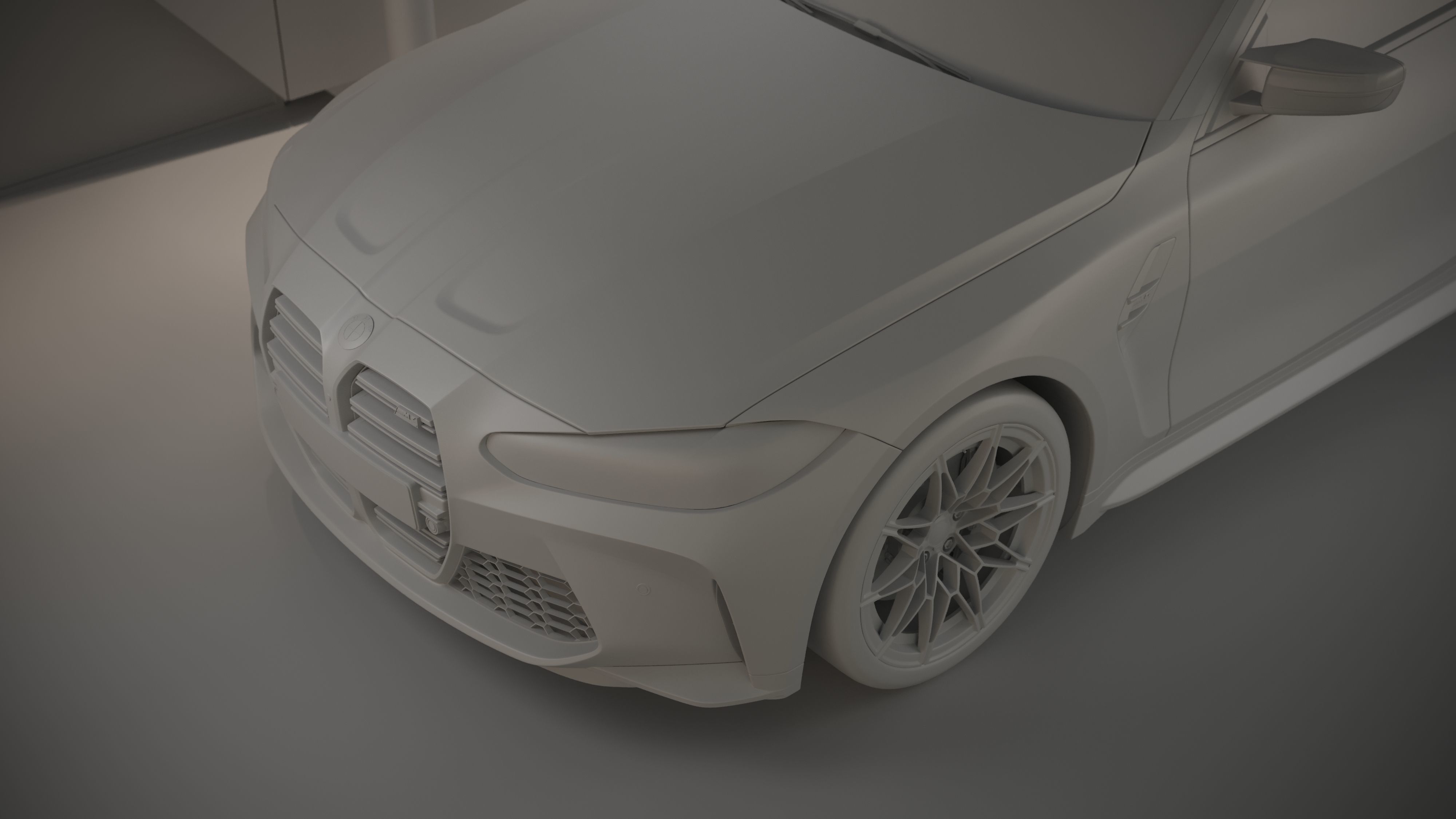 3D model Car Render Scene - Rooftop parking - Corona render VR / AR ...