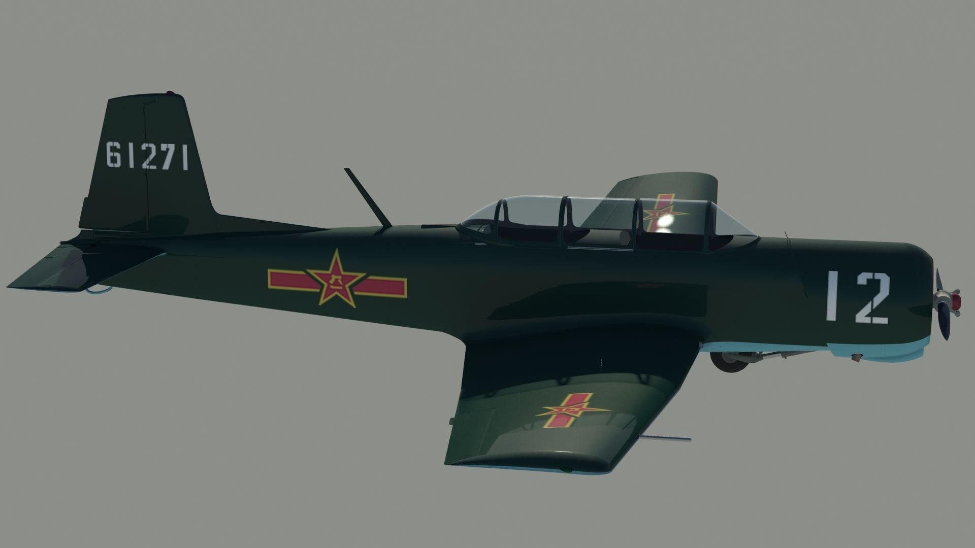 Nanchang CJ-6 Chinese trainer 3D model animated | CGTrader