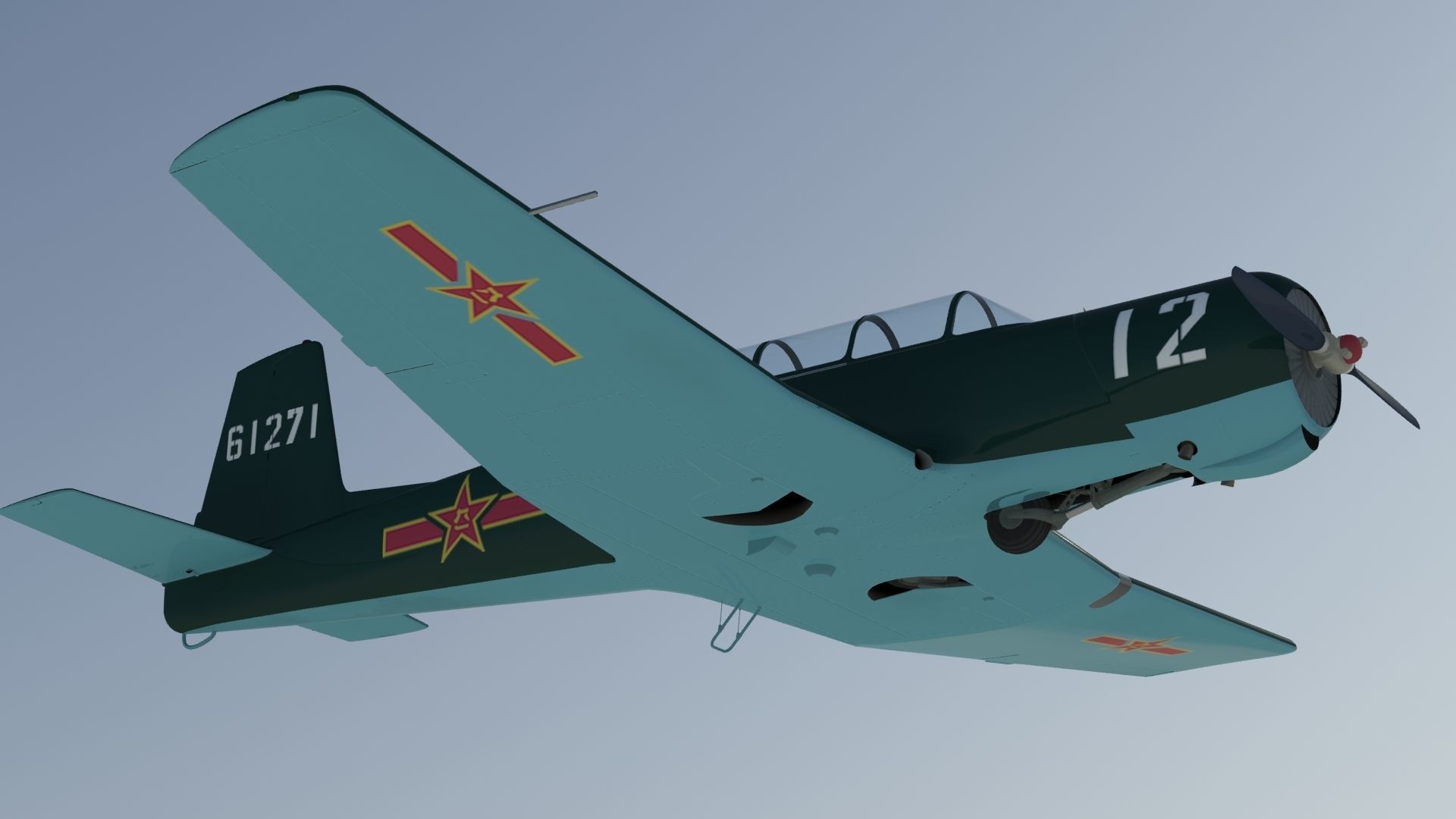 Nanchang CJ-6 Chinese trainer 3D model animated | CGTrader