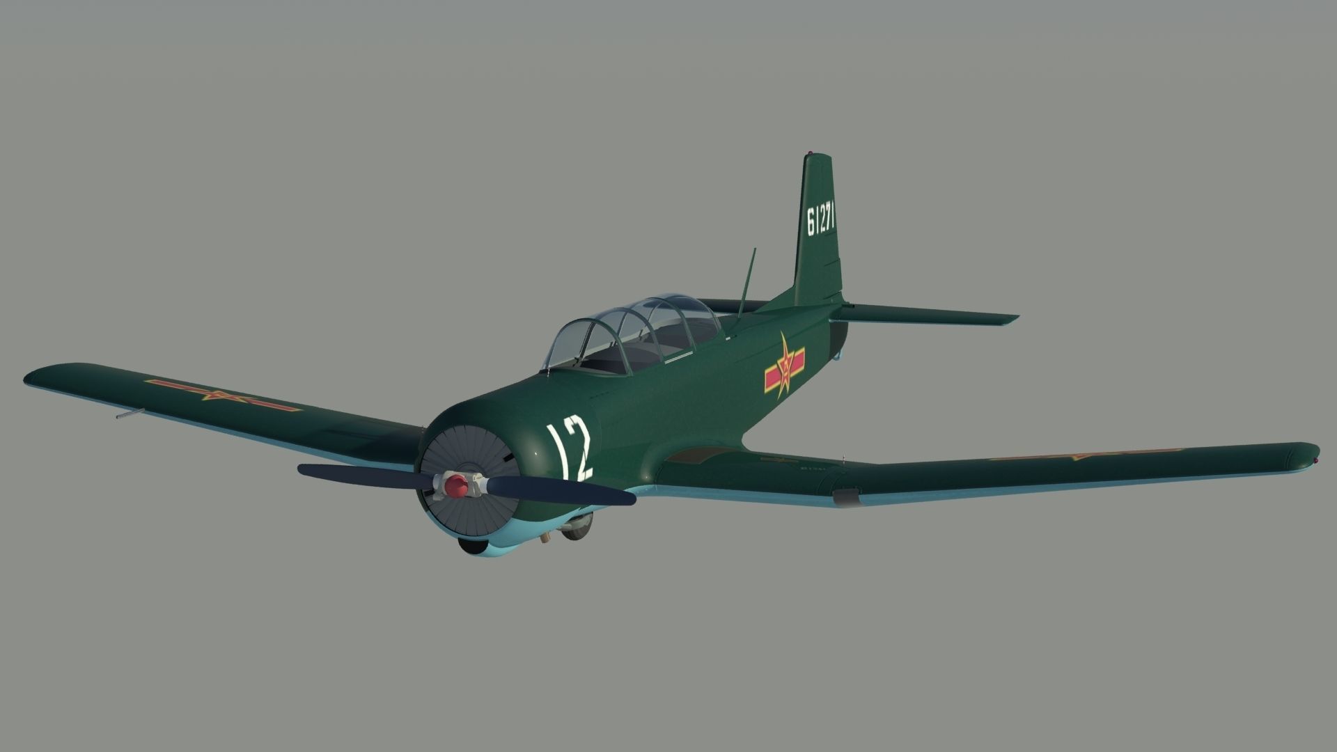 Nanchang CJ-6 Chinese trainer 3D model animated | CGTrader