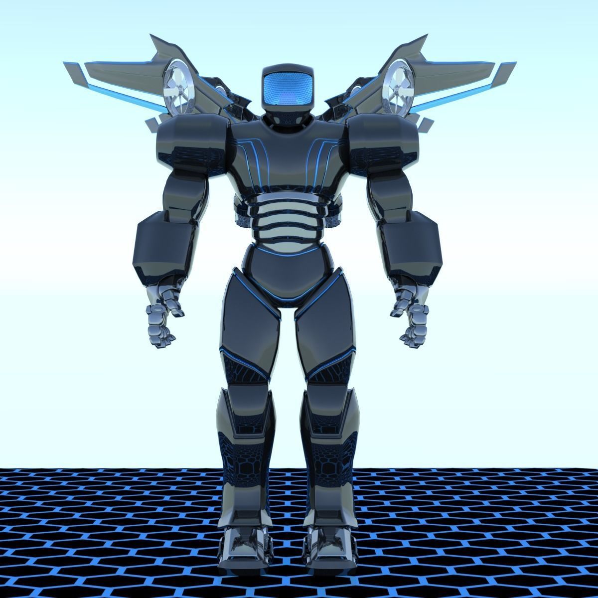 winged robot model 3D 3D model | CGTrader