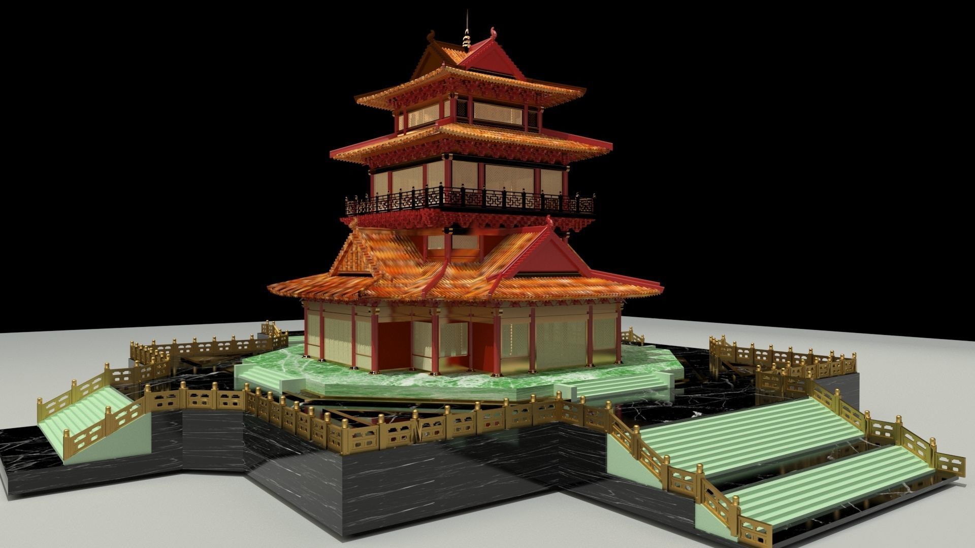 Chinese tower 3D model | CGTrader