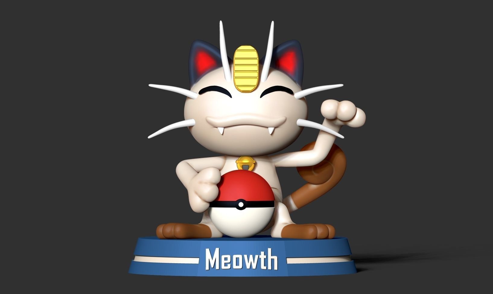 Lucky Meowth - Pokemon Fanart free 3D model 3D printable | CGTrader