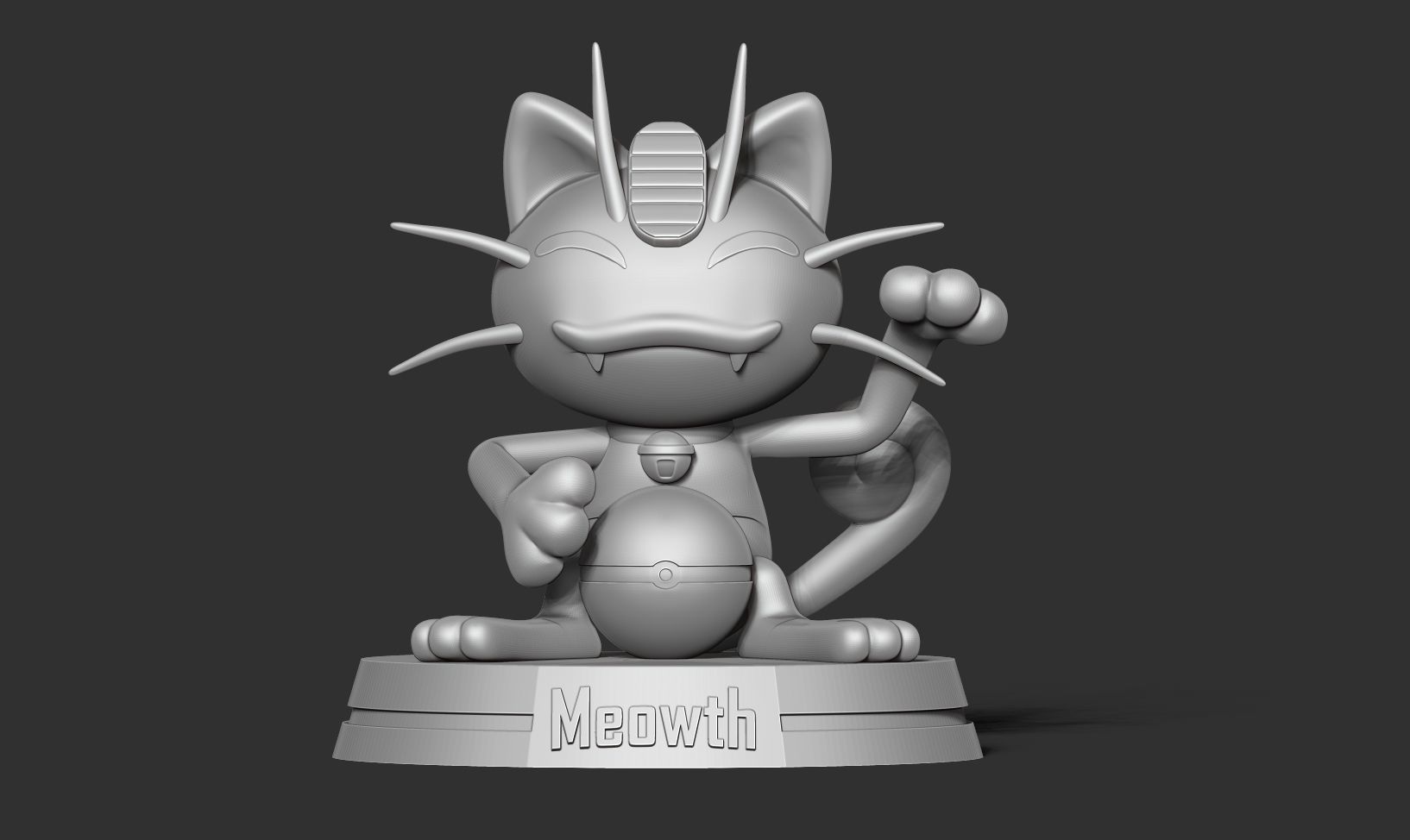 Lucky Meowth - Pokemon Fanart free 3D model 3D printable | CGTrader