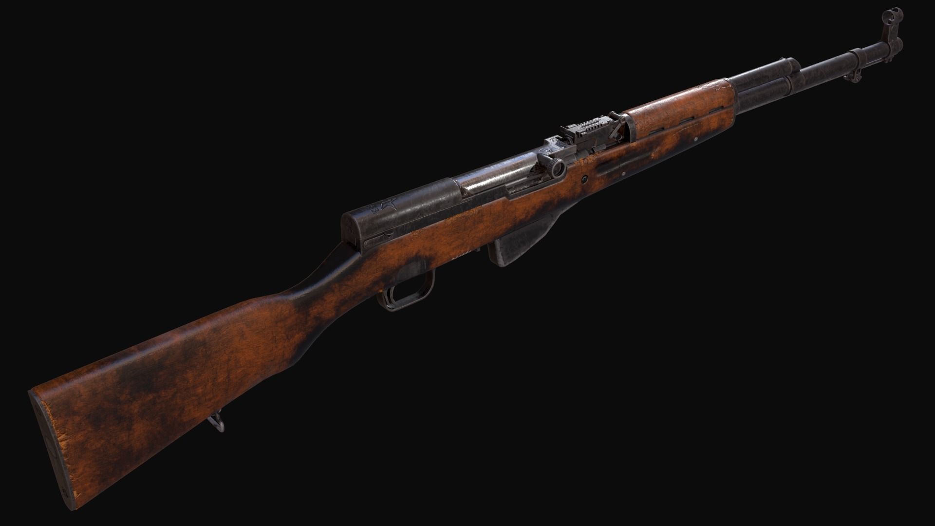 Old soviet semi automatic rifle SKS free VR / AR / low-poly 3D model ...